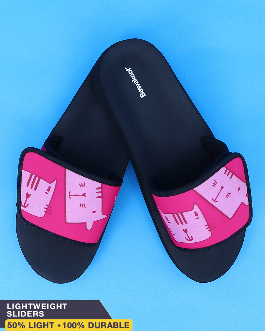 Buy Pink Cats Adjustable Women's Slider Online in India at Bewakoof