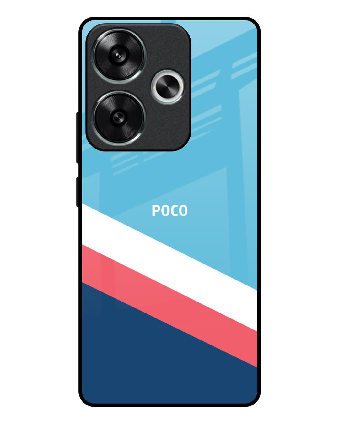 Buy Pink & White Stripes Premium Glass Cover For Poco F6 5G(Shock Proof ...