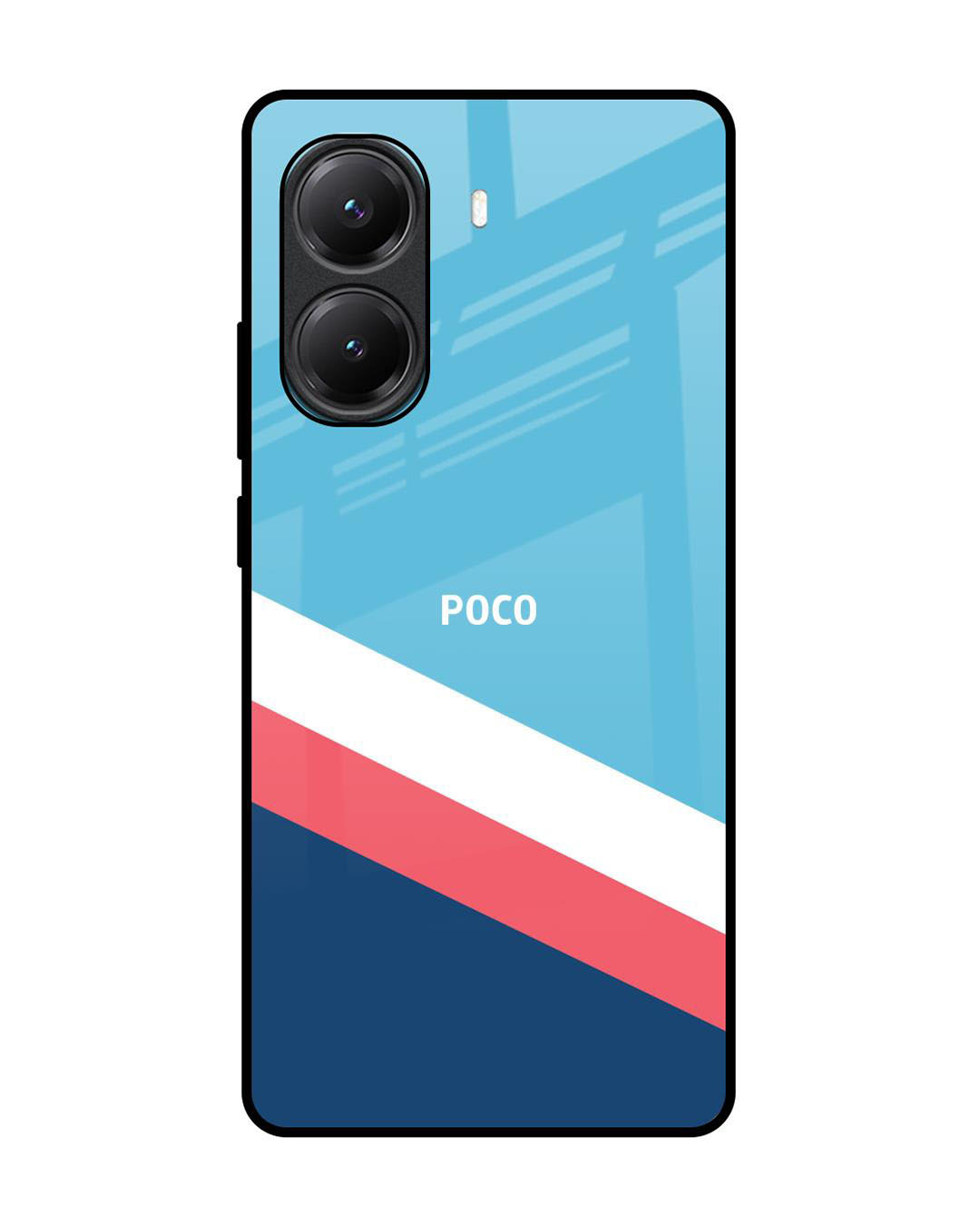 Buy Pink & White Stripes Premium Glass Cover for Poco X7 Pro(Shock ...