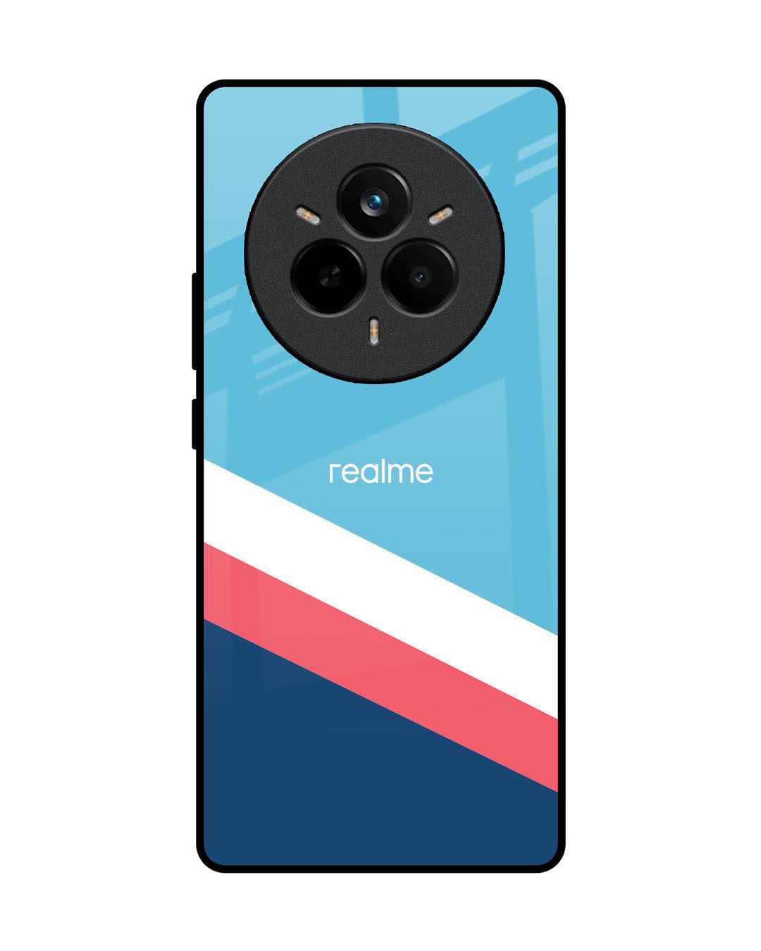 Buy Pink & White Stripes Premium Glass Cover for Realme 14 Pro 5G(Shock ...