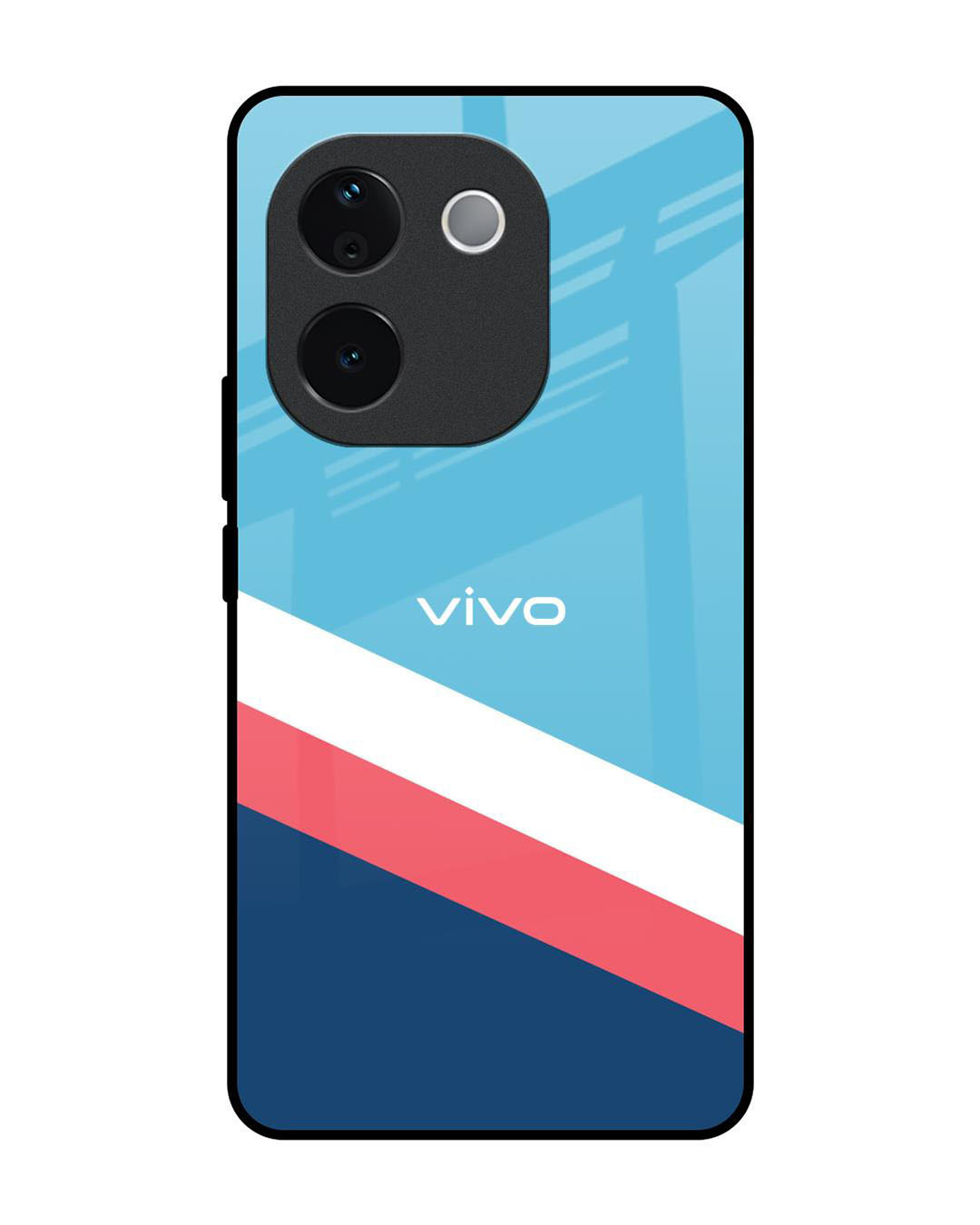 Buy Pink & White Stripes Premium Glass Cover for Vivo T3 Pro 5G(Shock ...