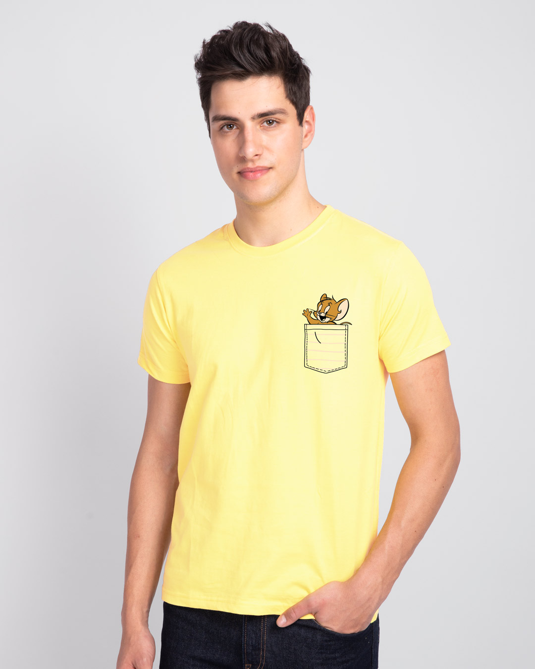 Buy Pocket Jerry Half Sleeve T-Shirt (TJL) Pastel Yellow Online at Bewakoof