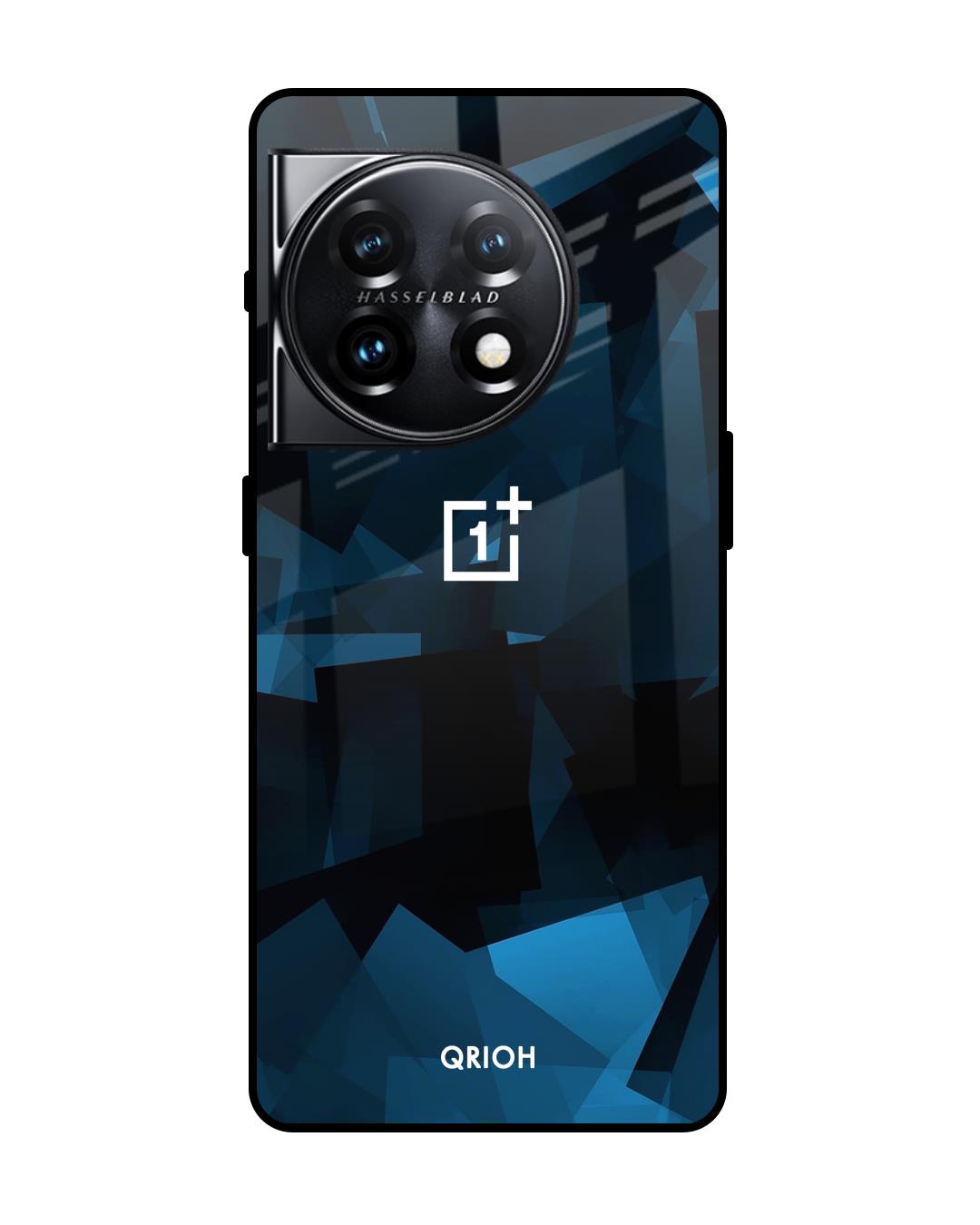Buy Polygonal Blue Box Premium Glass Case for OnePlus 11 5G (Shock ...