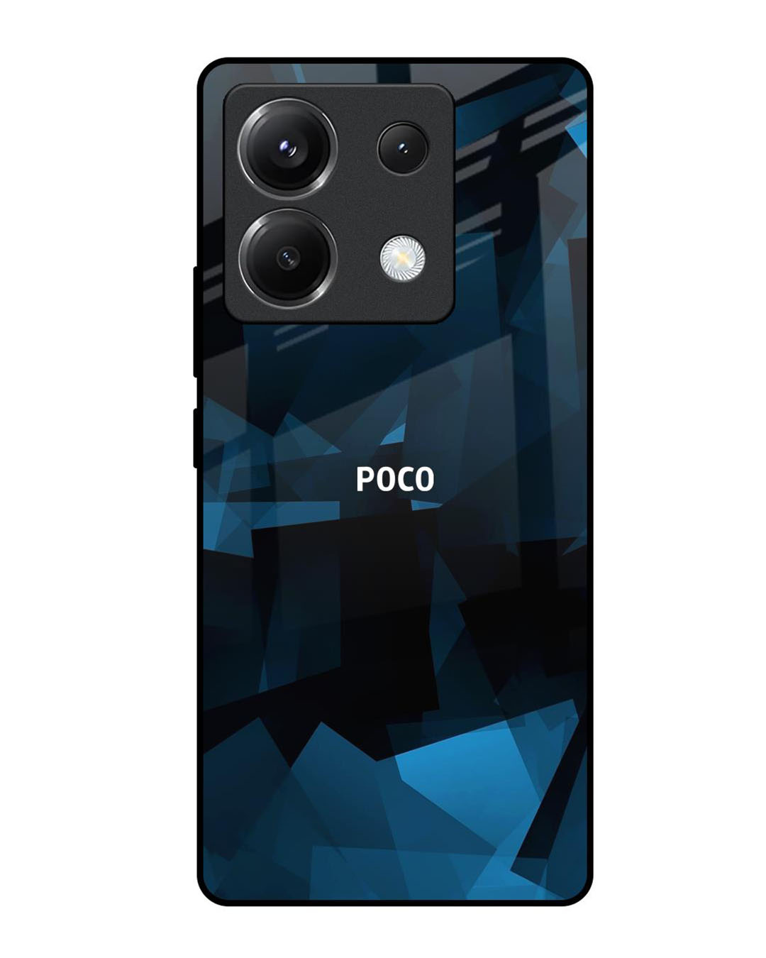 Buy Polygonal Blue Box Premium Glass Case For Poco X6 5G(Shock Proof ...