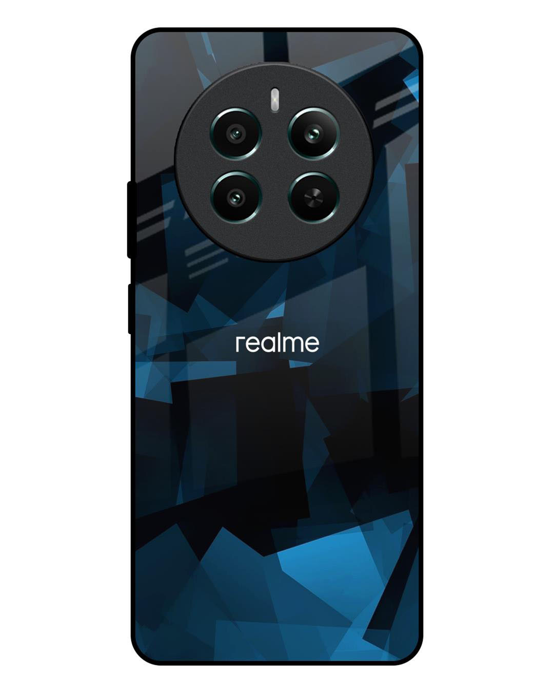 Buy Polygonal Blue Box Premium Glass Case for Realme 12+ 5G(Shock Proof ...