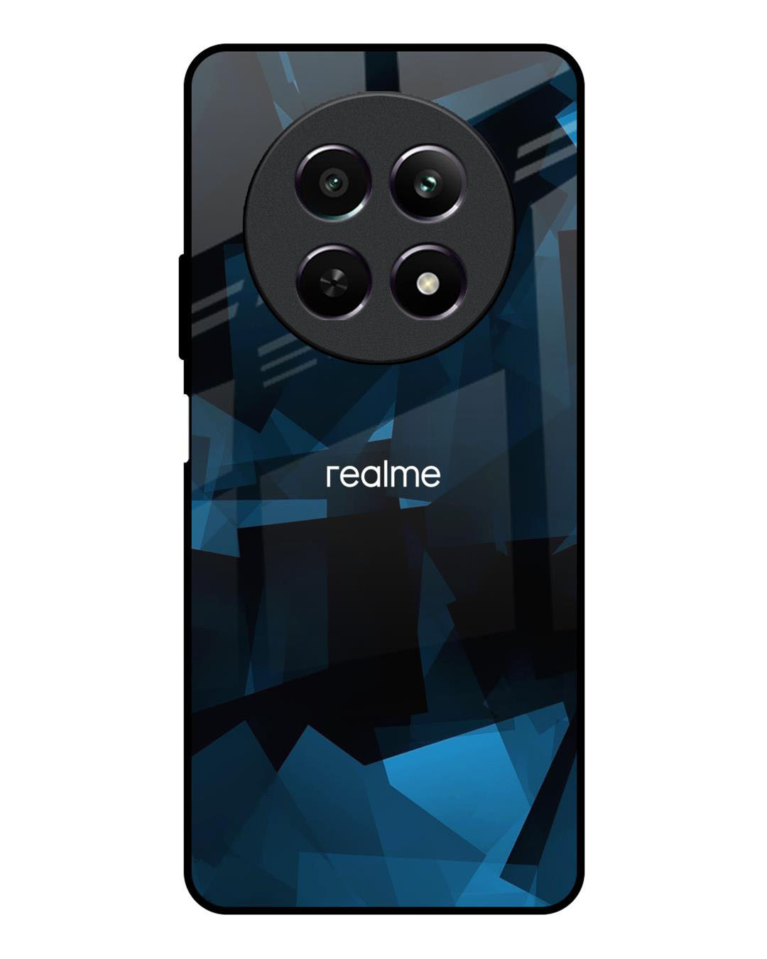 Buy Polygonal Blue Box Premium Glass Case for Realme 12 5G(Shock Proof ...