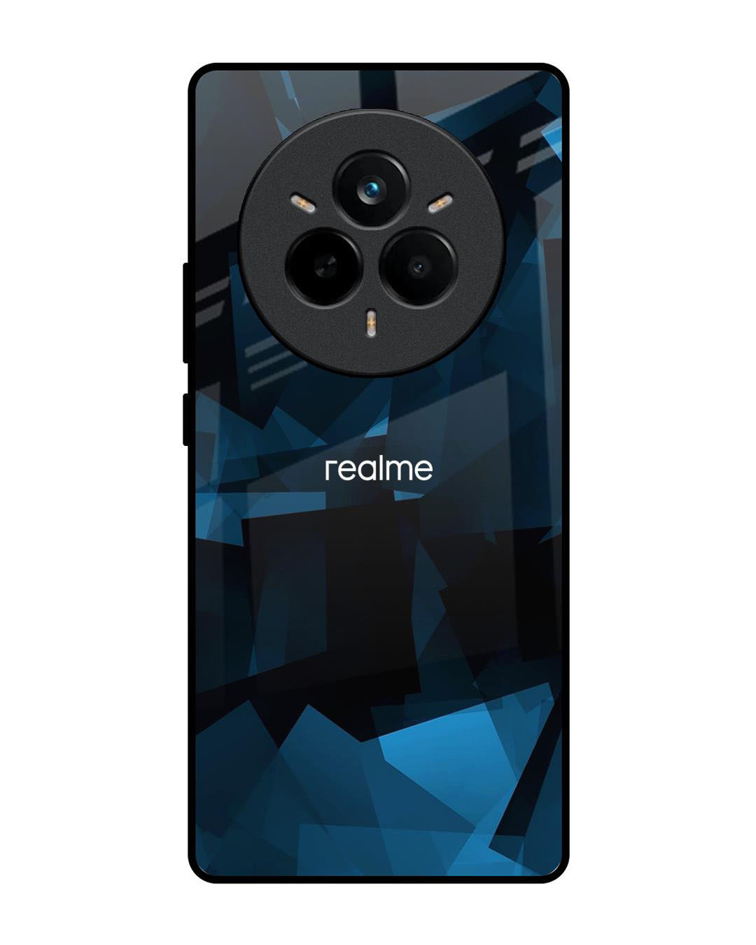 Buy Polygonal Blue Box Premium Glass Cover for Realme 14 Pro Plus 5G ...
