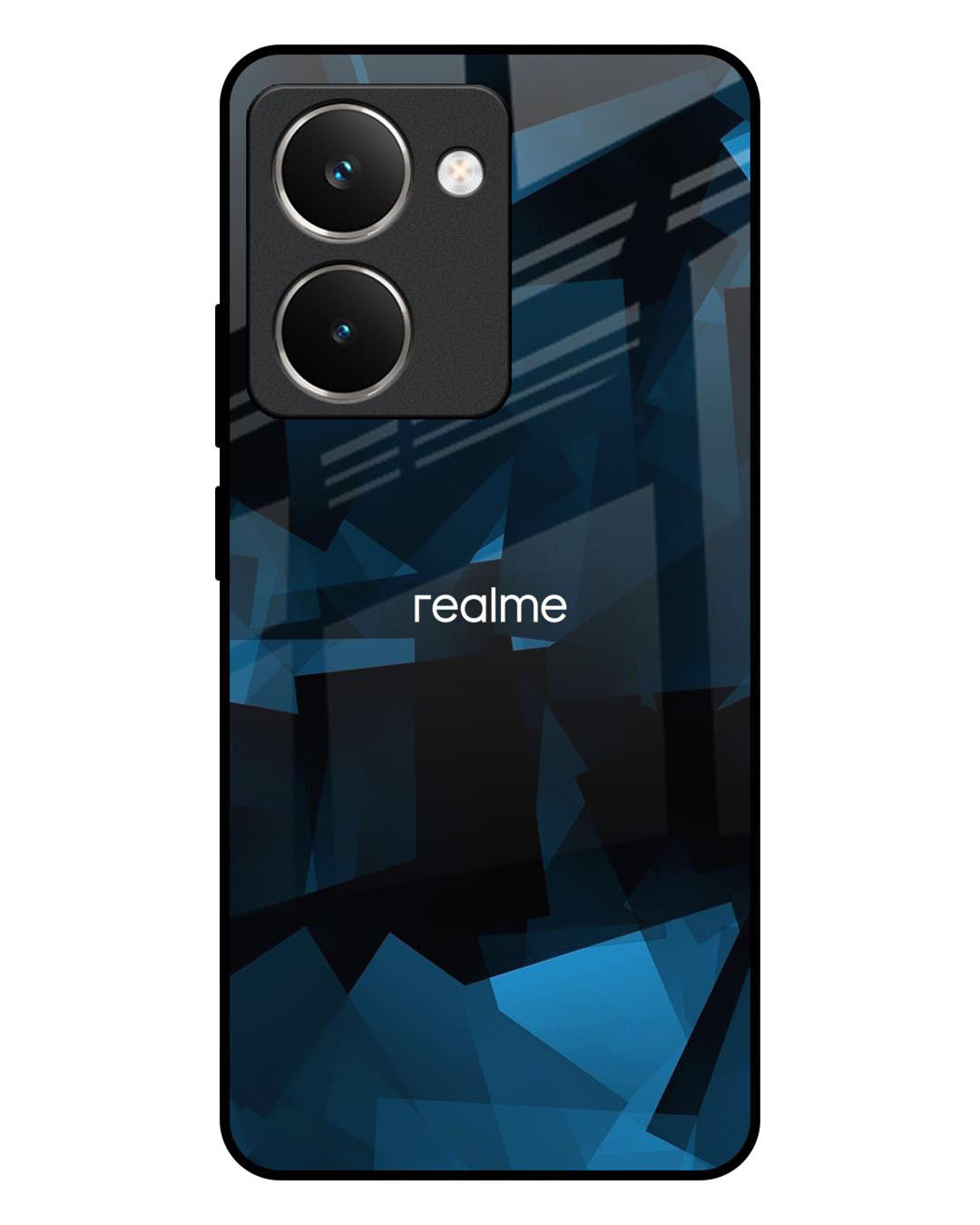 Buy Polygonal Blue Box Premium Glass Cover For Realme P3 Ultra 5G(Shock ...