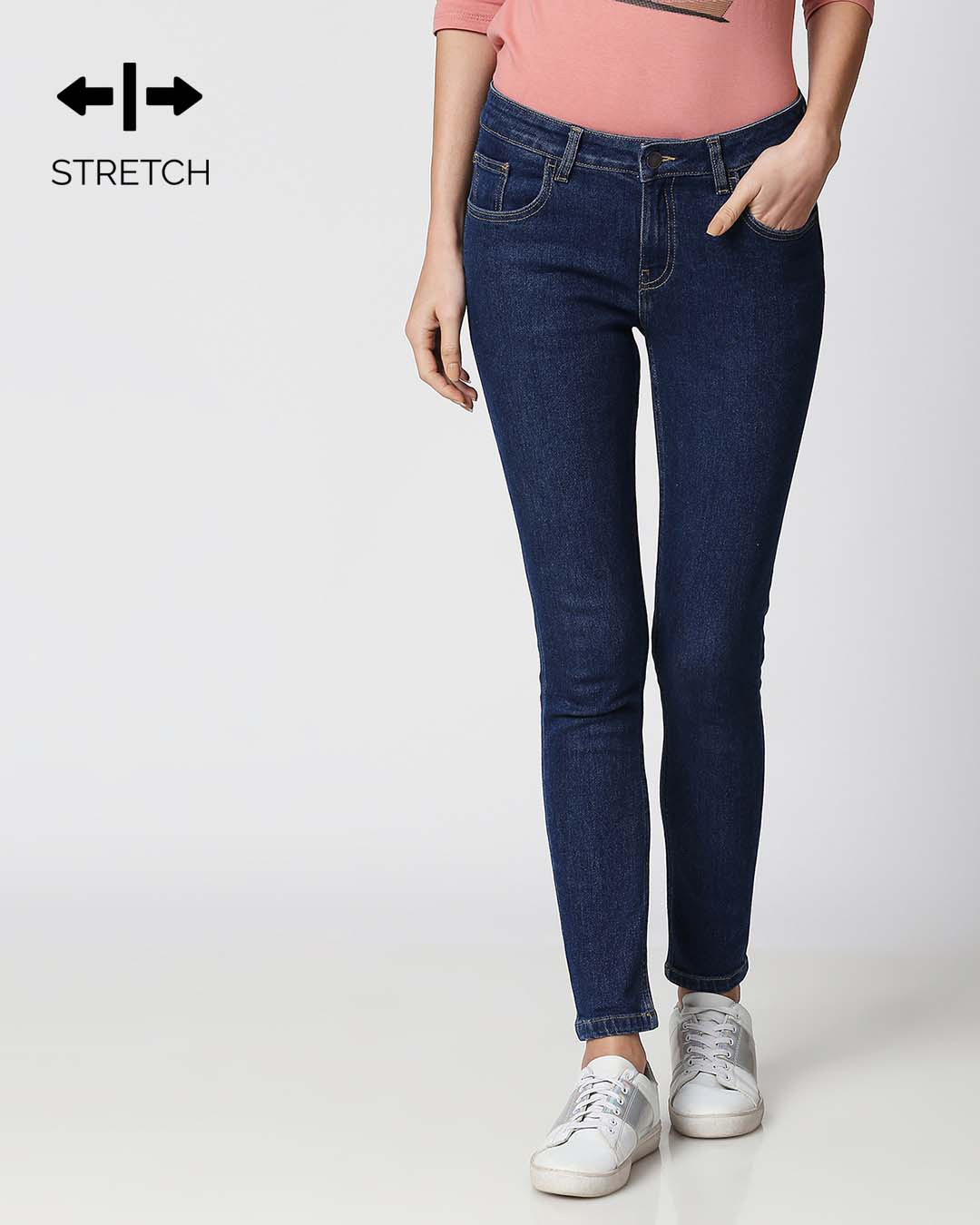 Buy Pool Blue Mid Rise Stretchable Women's Jeans Online at Bewakoof