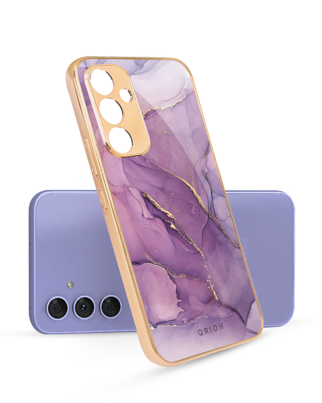 Buy Purple Gold Marble Copper Metallic Gold Premium Glass Case for Samsung Galaxy A54 5G Online ...