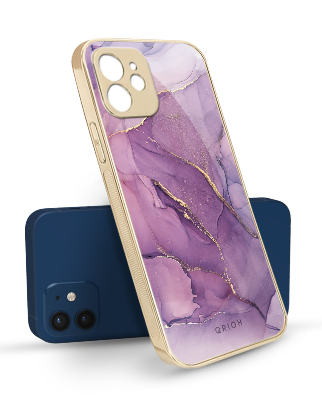 Buy Purple Gold Marble Metallic Gold Premium Glass Case for Apple ...