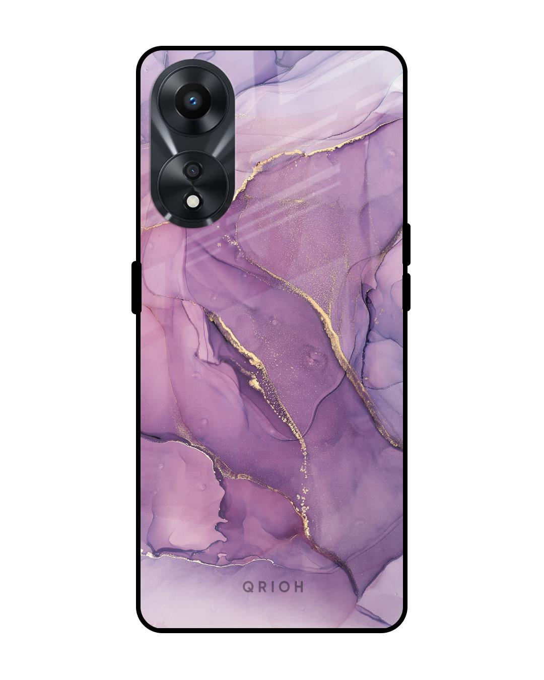 Buy Purple Gold Marble Premium Glass Case for Oppo A78 5G (Shock Proof ...