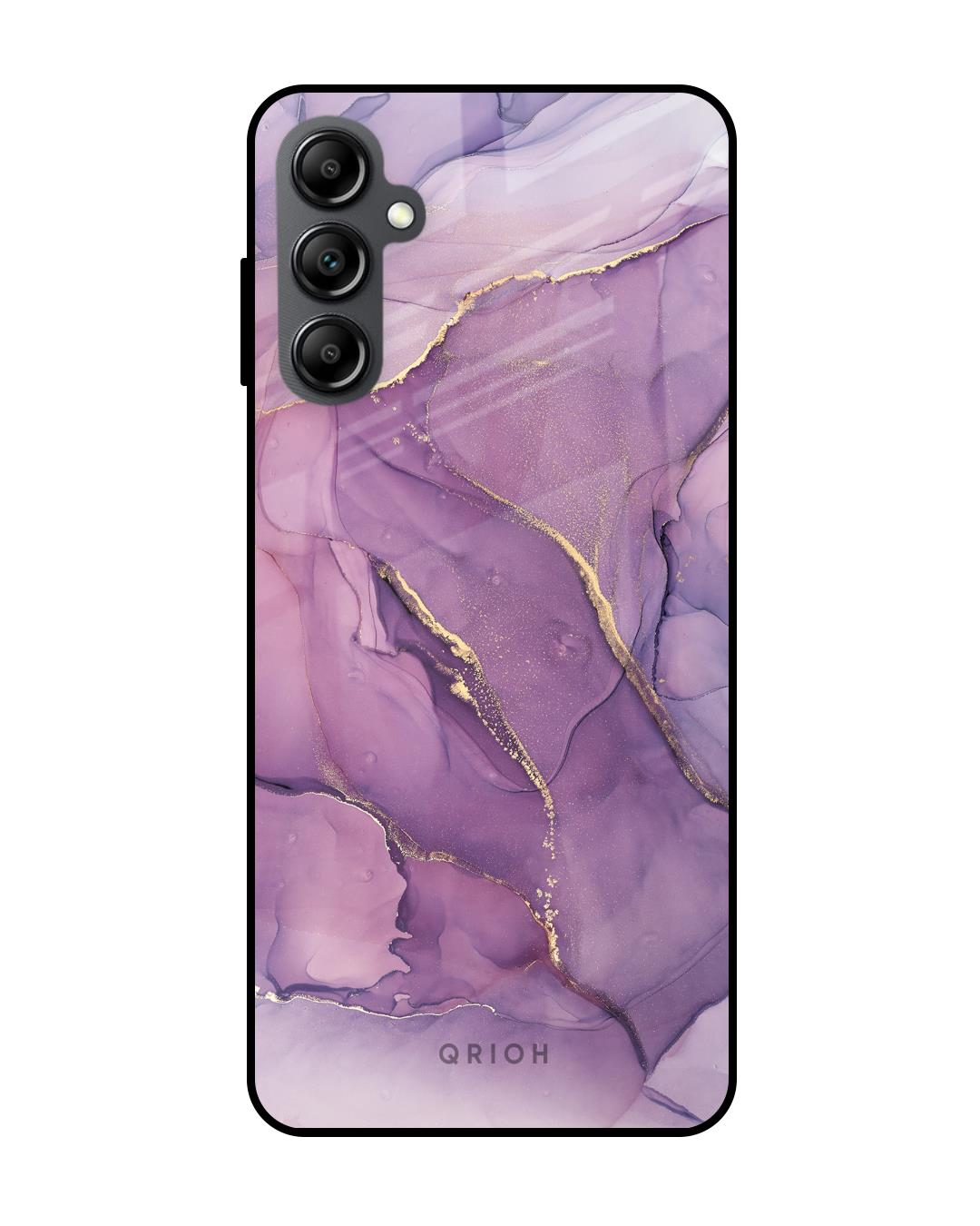 Buy Purple Gold Marble Premium Glass Case for Samsung Galaxy A14 5G (Shock Proof, Scratch ...