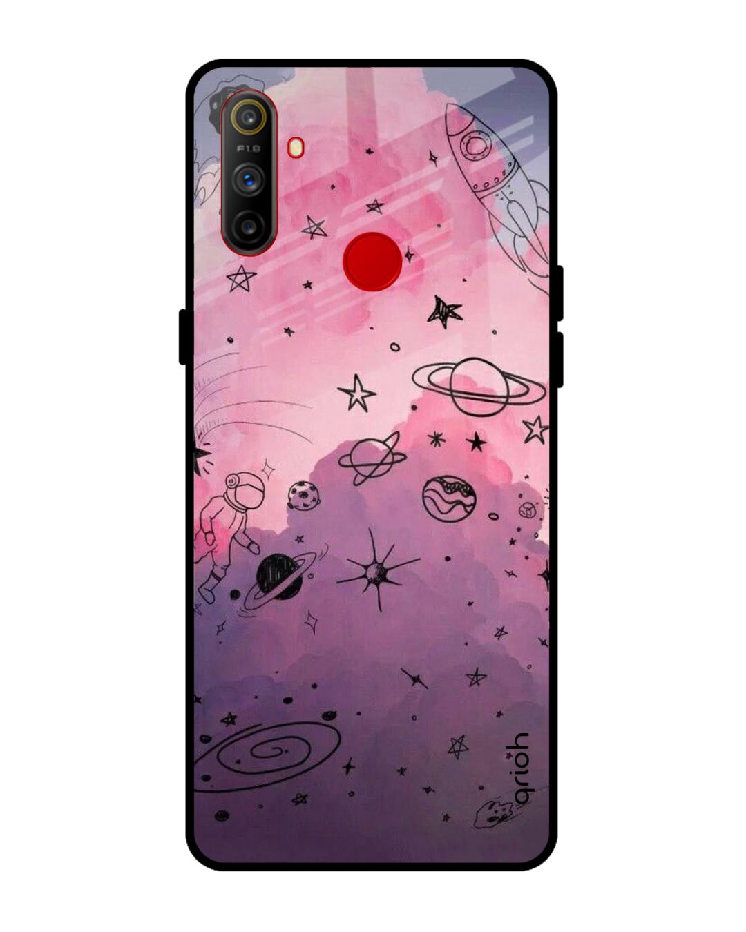 Buy Qrioh Space Doodles Glass Case for Realme C3 Online in India at ...