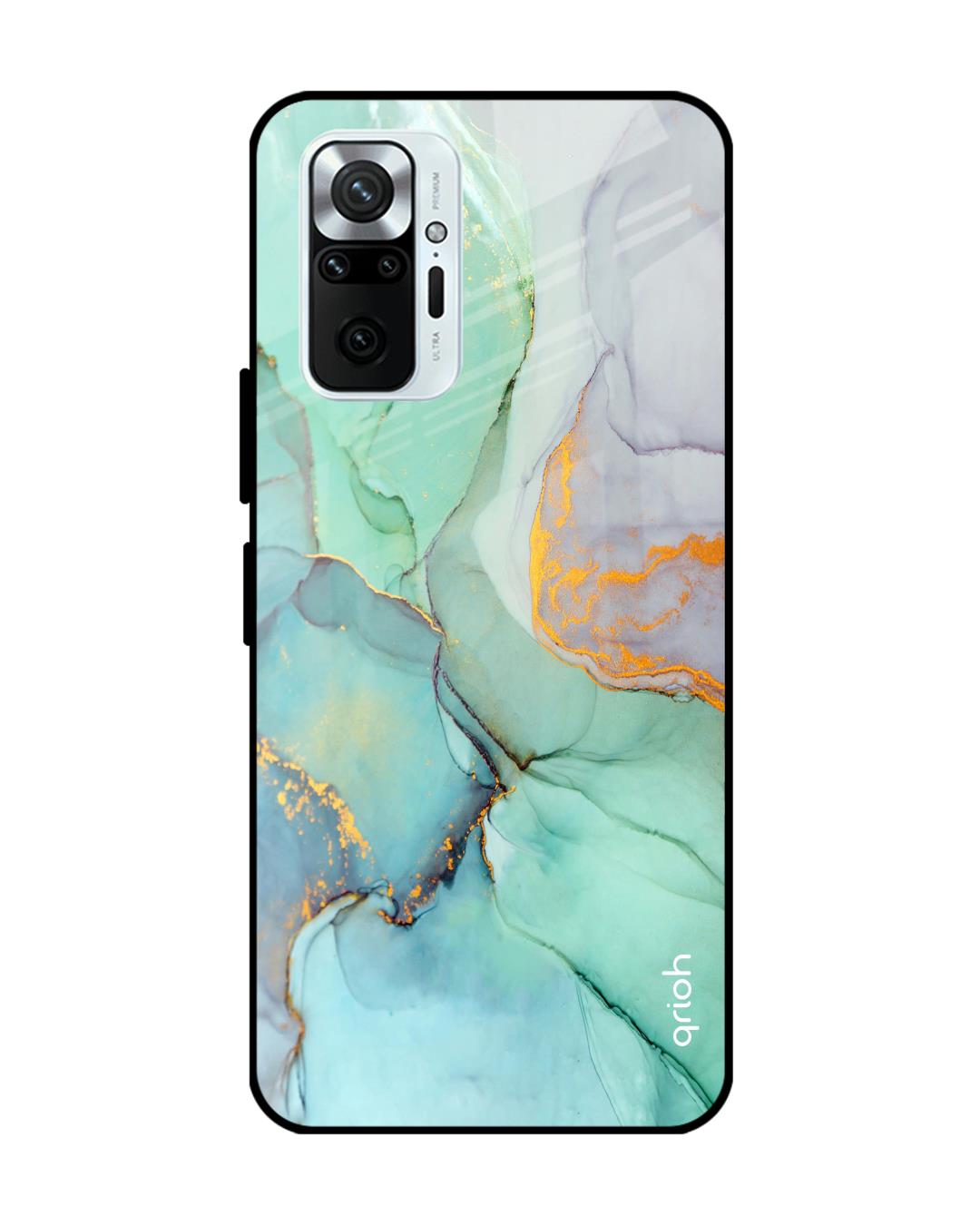 Buy Qrioh Green Marble Glass Case for Xiaomi Redmi Note 10 Pro Online ...