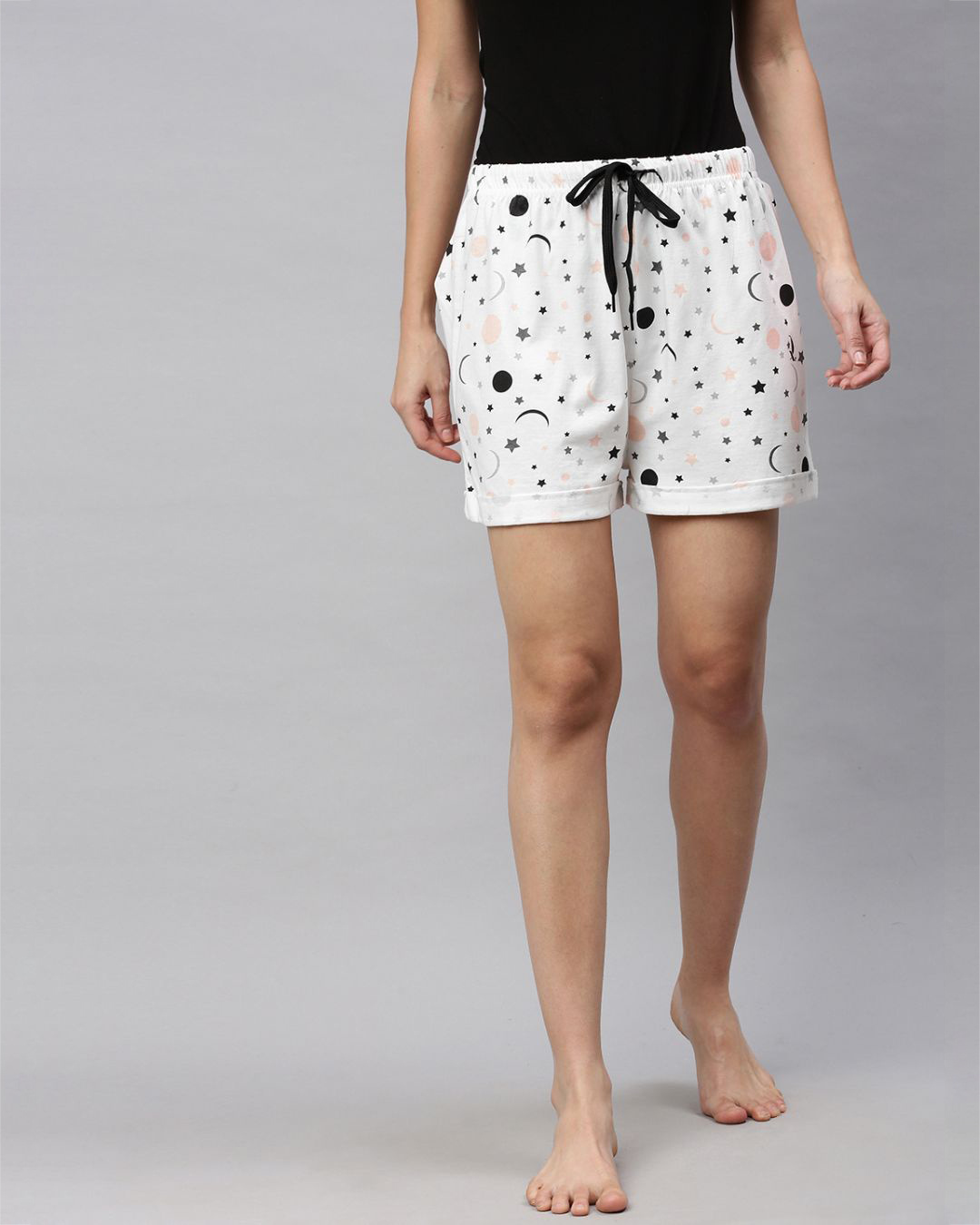 Buy Women's White Graphic Print Shorts Online at Bewakoof