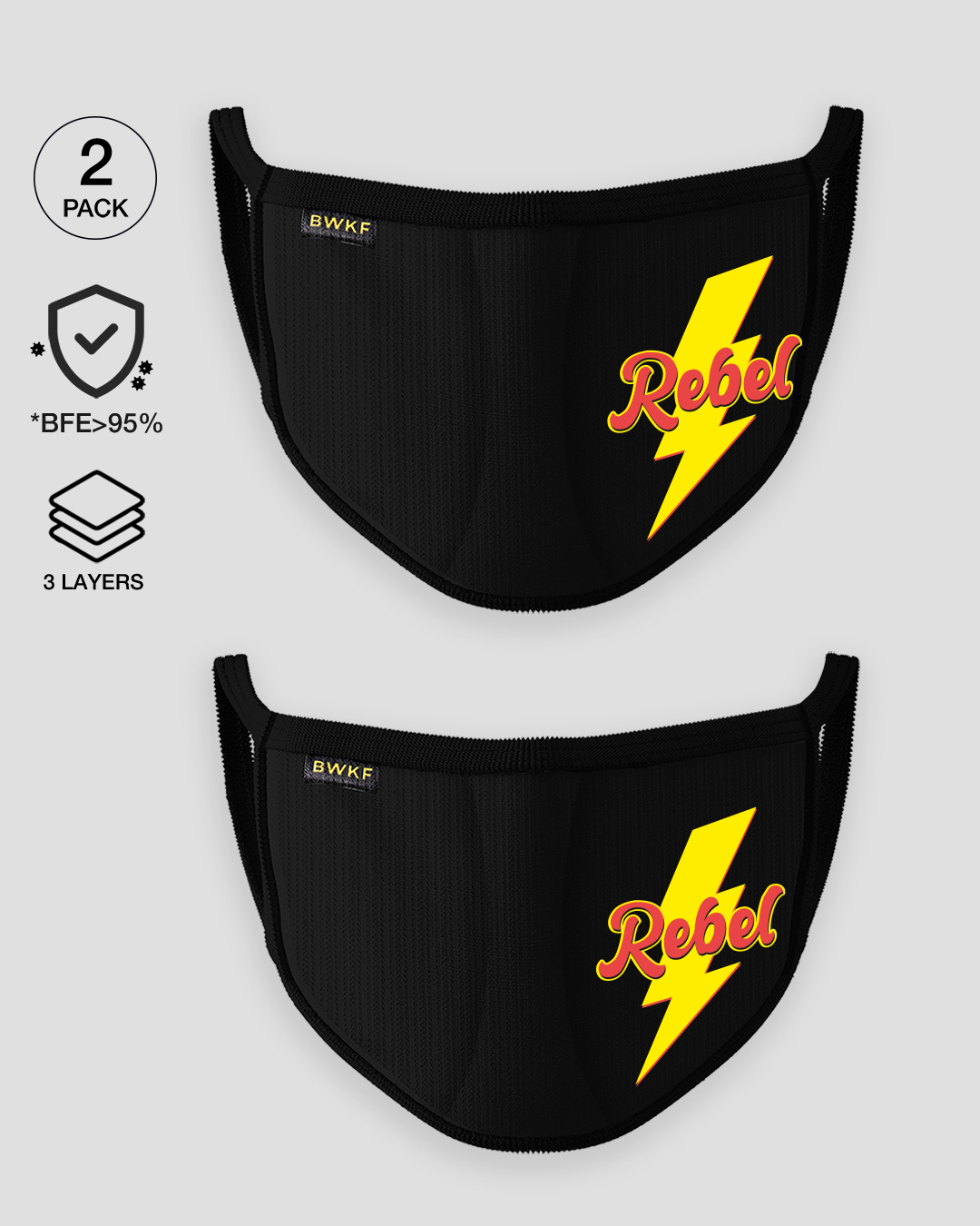 Buy Rebel! Everyday Mask 2.0 Combo Online in India at Bewakoof