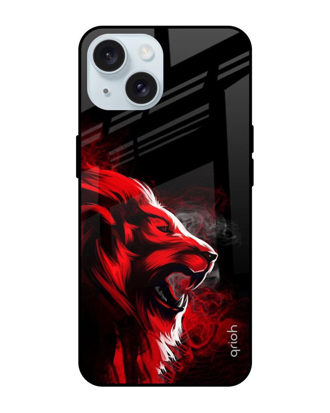 Buy Red Angry Lion Premium Glass Case for Apple iPhone 15 (Shock Proof ...