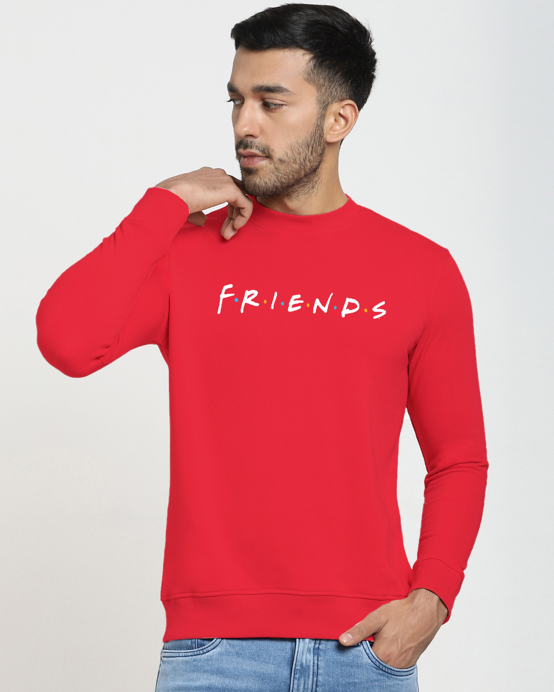 Buy Men's Red Friends Typography Sweatshirt Online at Bewakoof