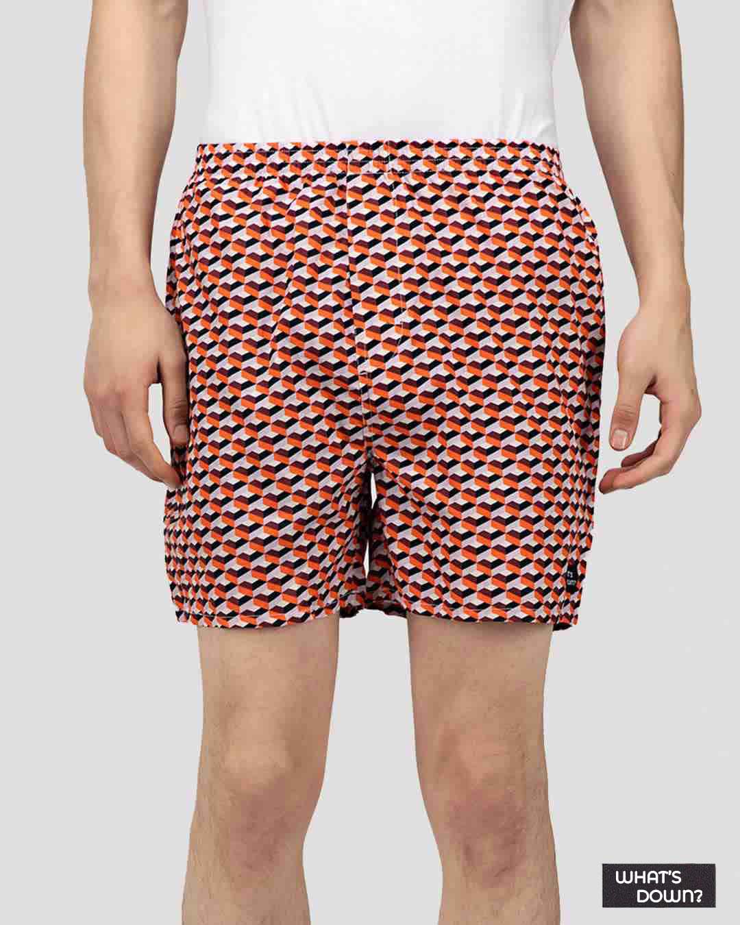 Buy What's Down | Red Geometric Pattern Boxer Shorts | Math Boxers ...