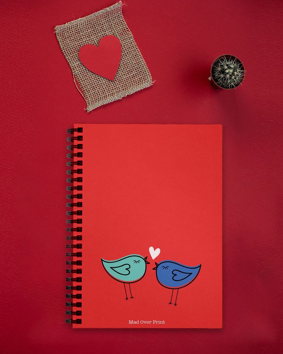 Buy Red Love Birds Notepad Online in India at Bewakoof