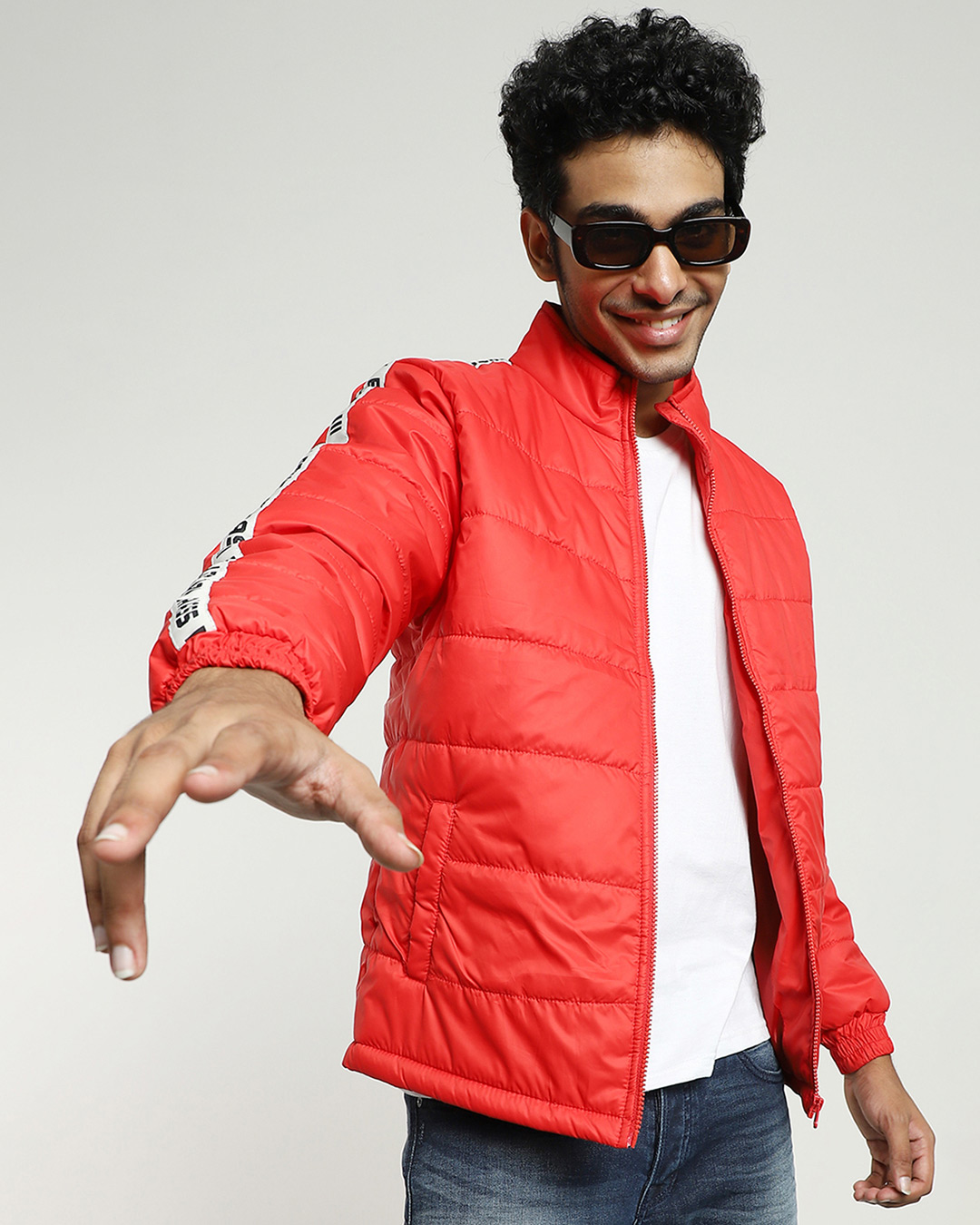 Buy Men's Red Puffer Jacket Online at Bewakoof