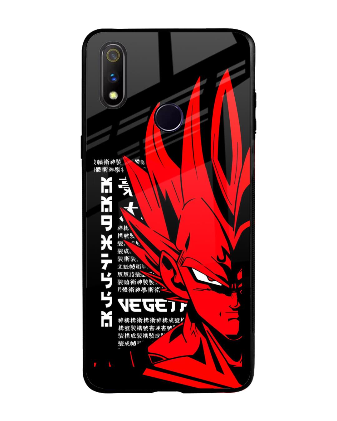 Buy Red Vegeta Premium Glass Case for Realme 3 Pro (Shock Proof ...