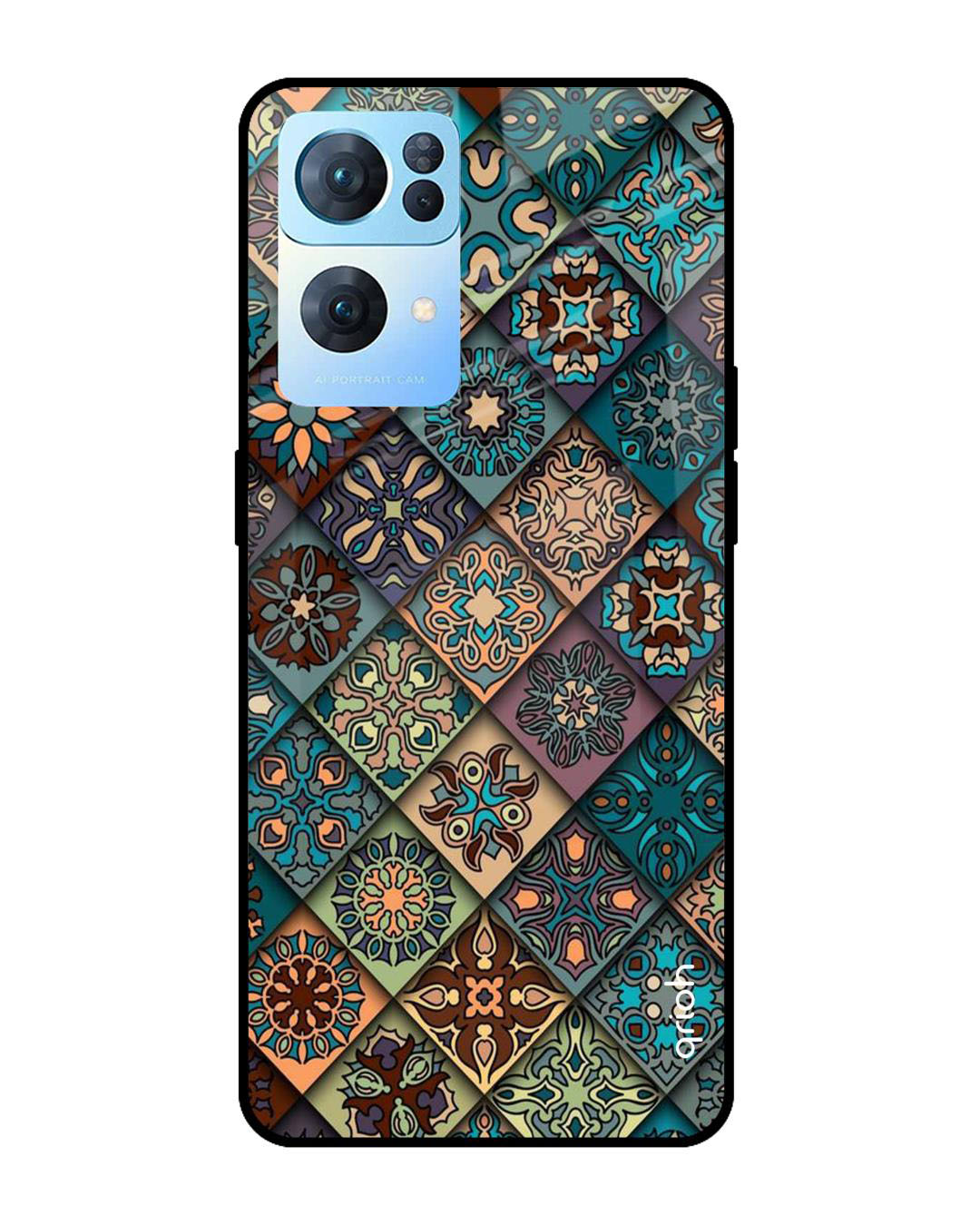 Buy Retro Art Printed Premium Glass Cover for Oppo Reno 7 Pro 5G (Shock ...