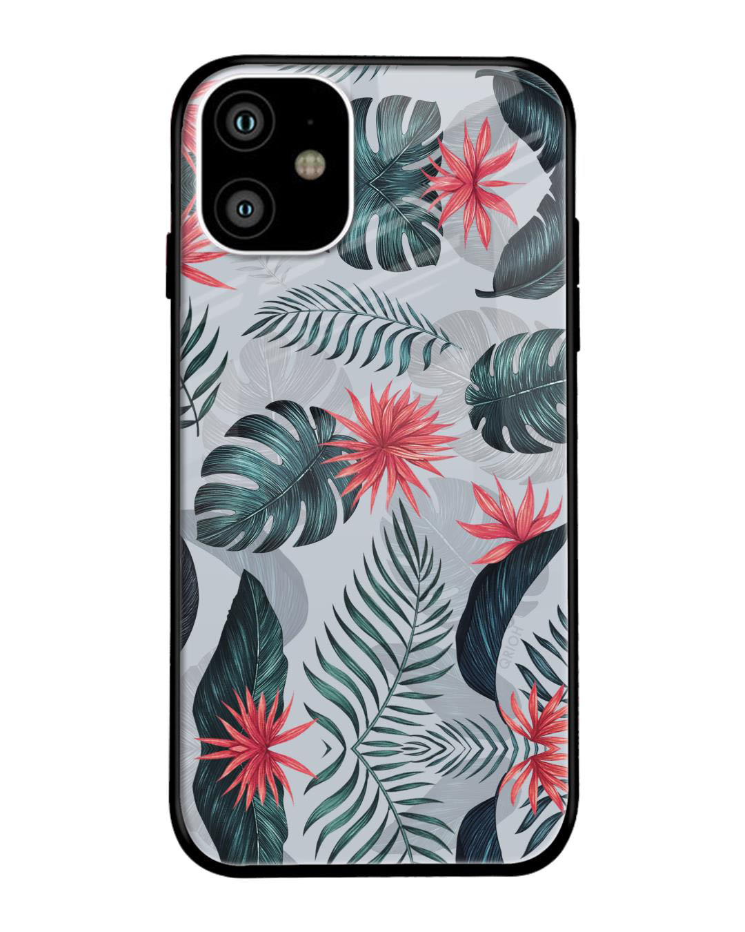 Buy Retro Floral Leaf Premium Glass Case for Apple iPhone 11 (Shock Proof, Scratch Resistant ...