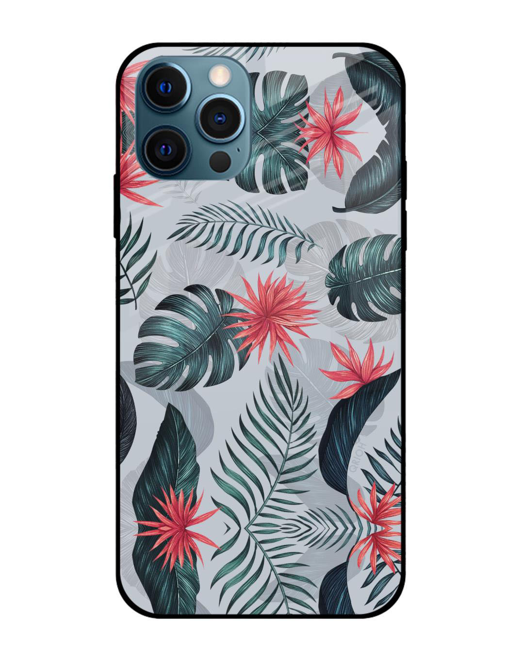 Buy Retro Floral Leaf Premium Glass Case for Apple iPhone 12 Pro Max ...