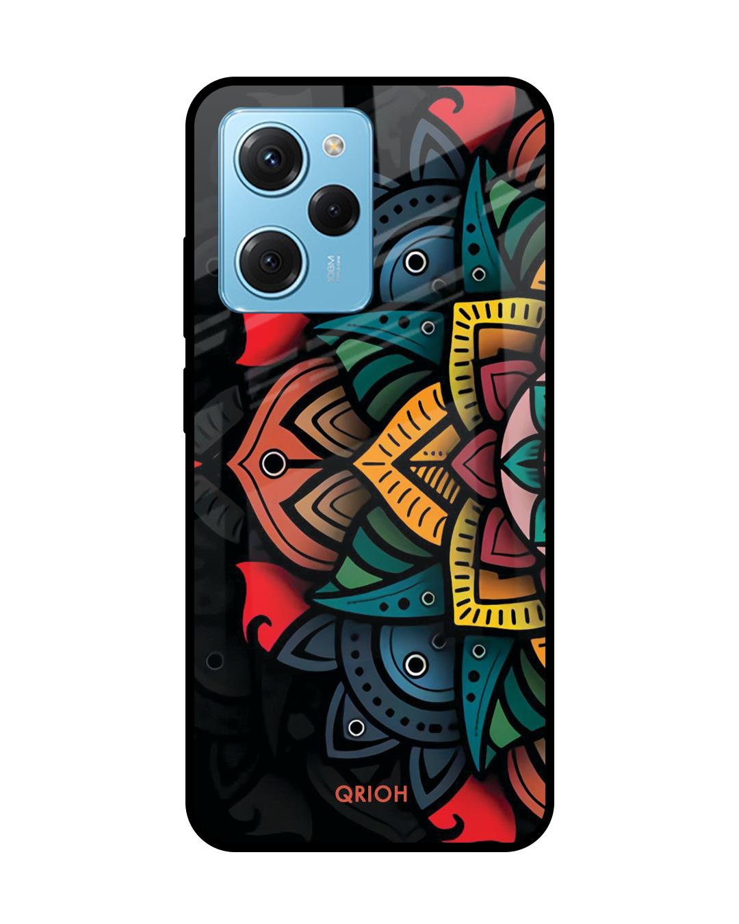 Buy Retro Gorgeous Flower Premium Glass Case for Poco X5 Pro 5G (Shock ...