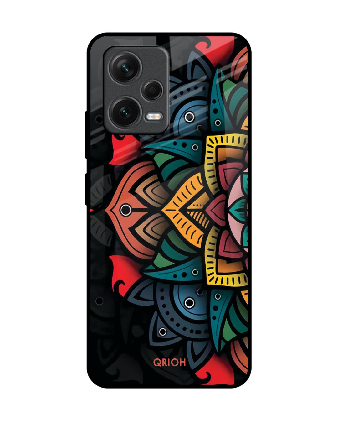 Buy Retro Gorgeous Flower Premium Glass Case for Redmi Note 12 5G ...