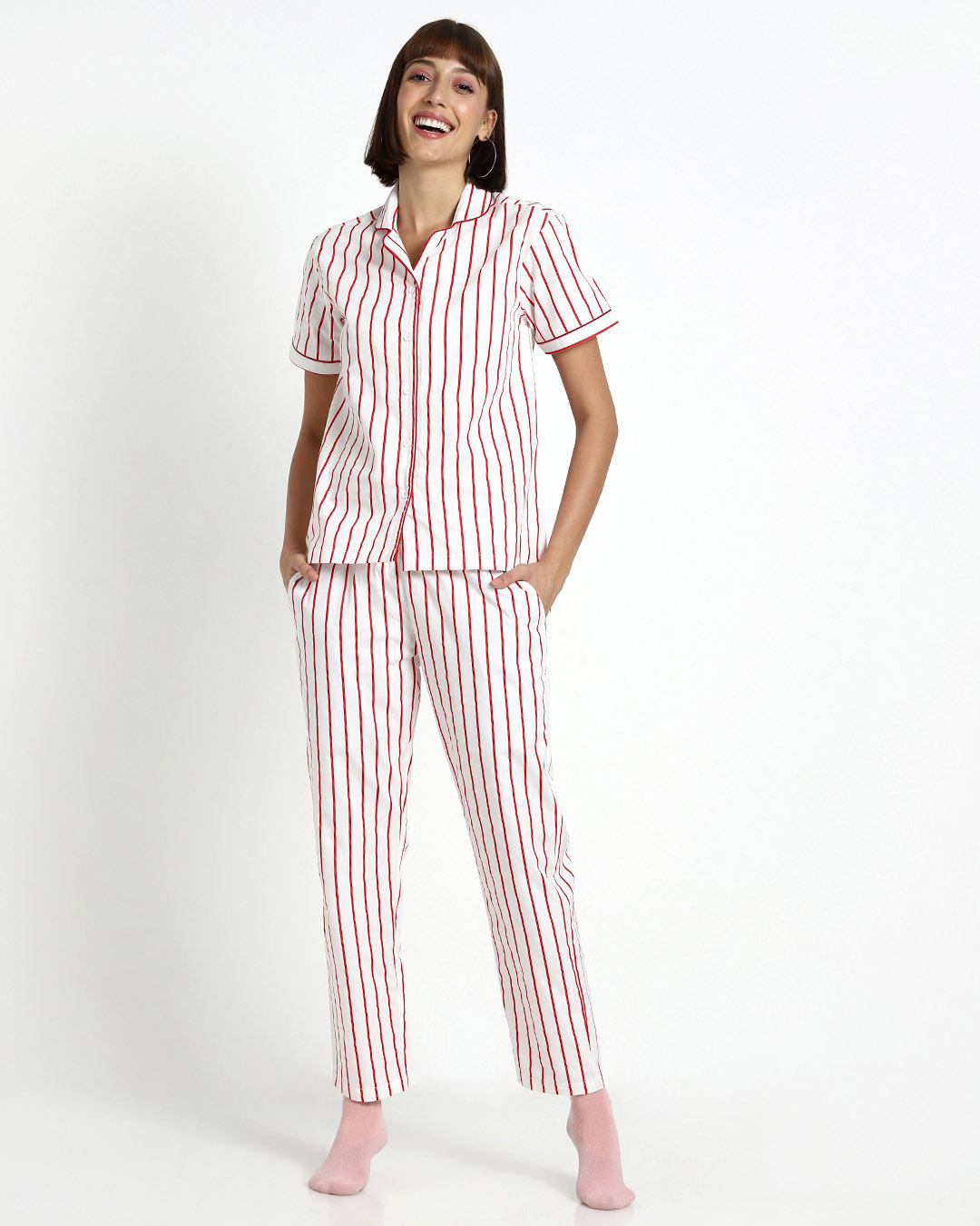 Buy Retro Red Stripe Pyjamas Online in India at Bewakoof