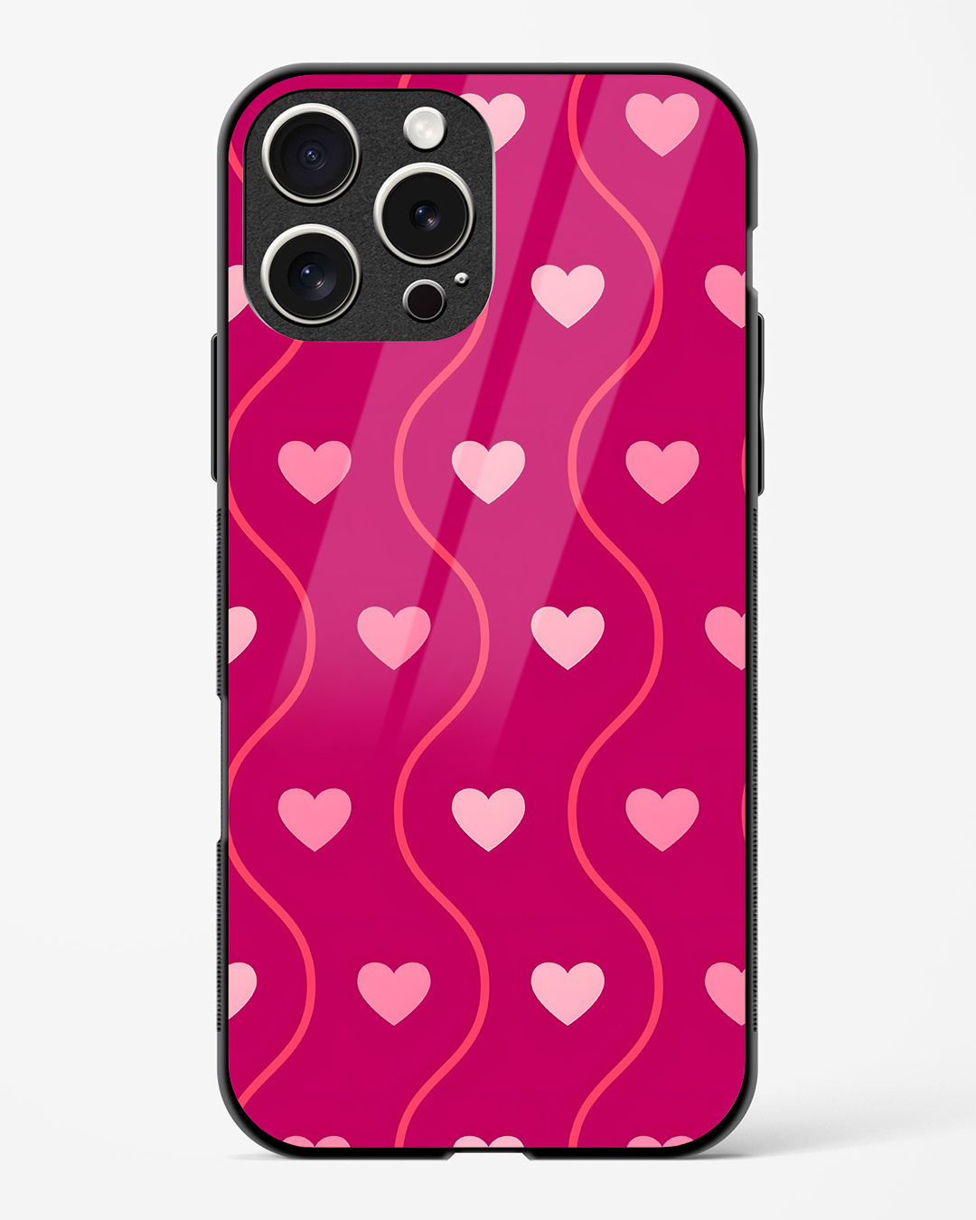 Buy Rich Maroon Heart Premium Glass Case for Apple iPhone 16 Pro Max ...