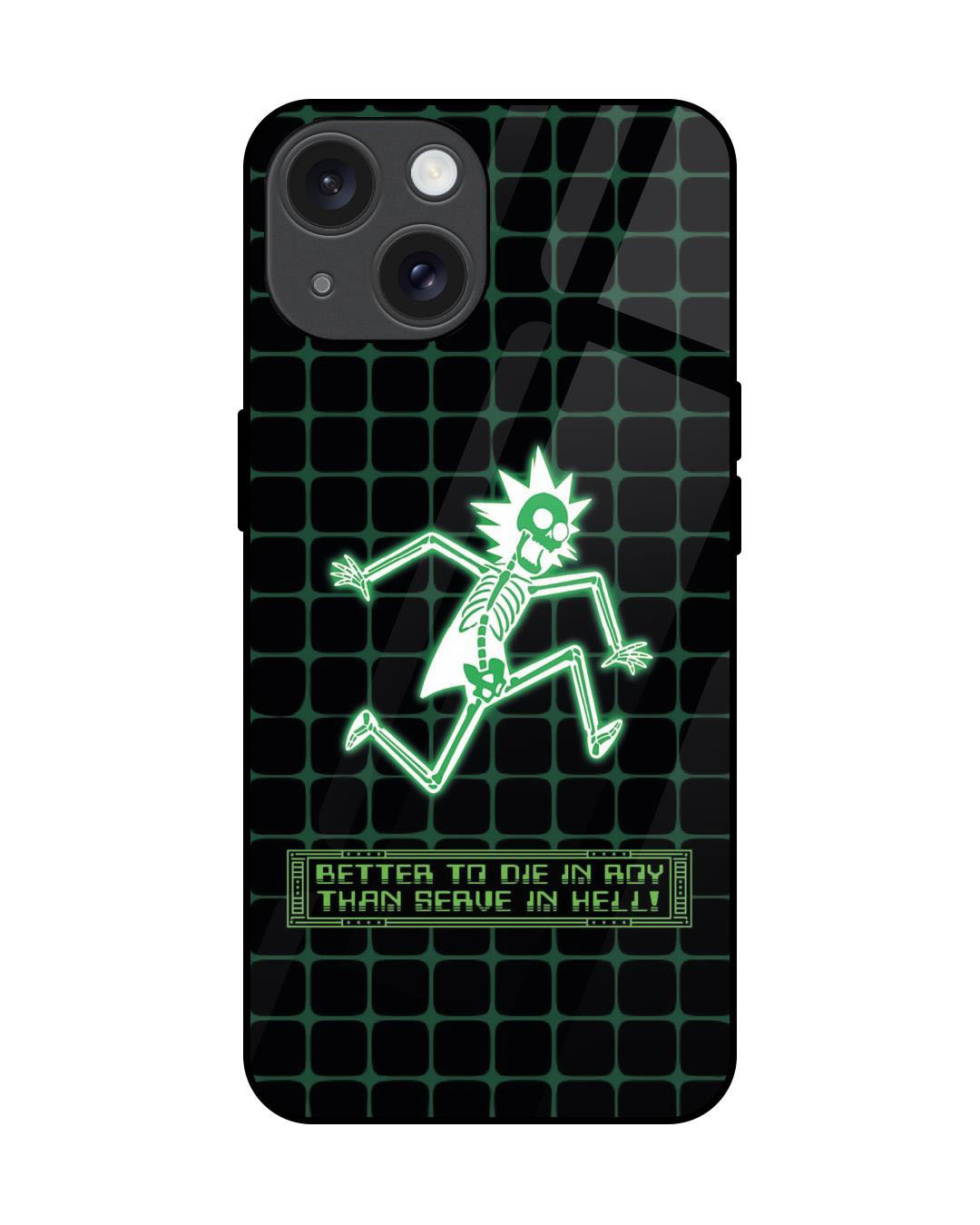 Buy Rick Skeleton Premium Glass Cover for Apple iPhone 15 Online in ...