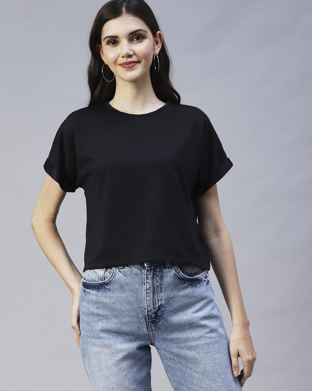 Buy Rigo Women's Black Slim Fit Top Online at Bewakoof