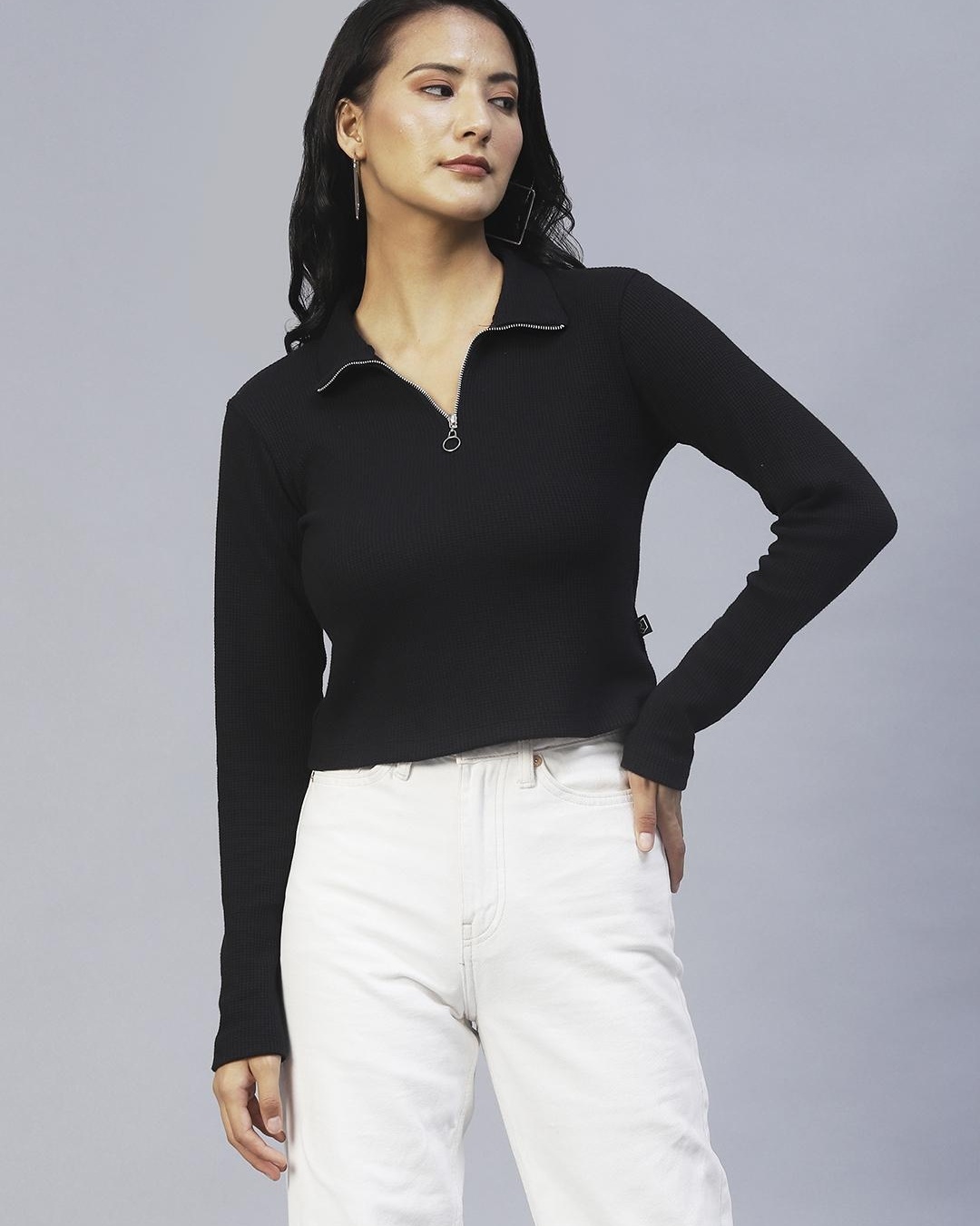 Buy Rigo Women's Black Slim Fit Top Online at Bewakoof