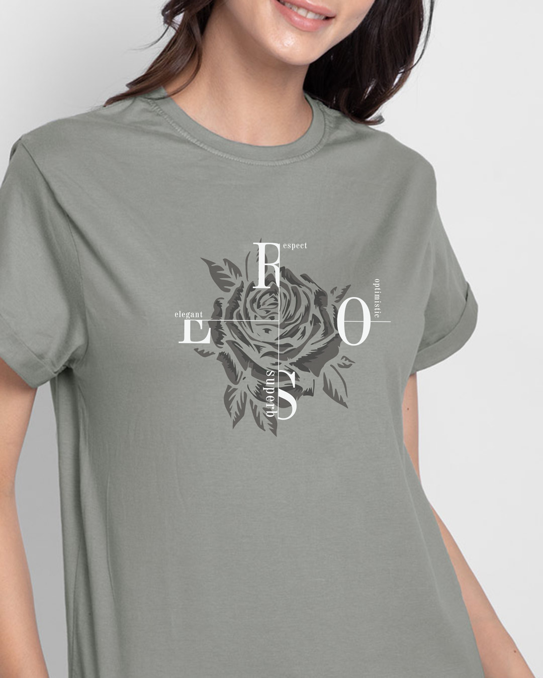 Buy Rose Compass Boyfriend T-Shirt Online at Bewakoof