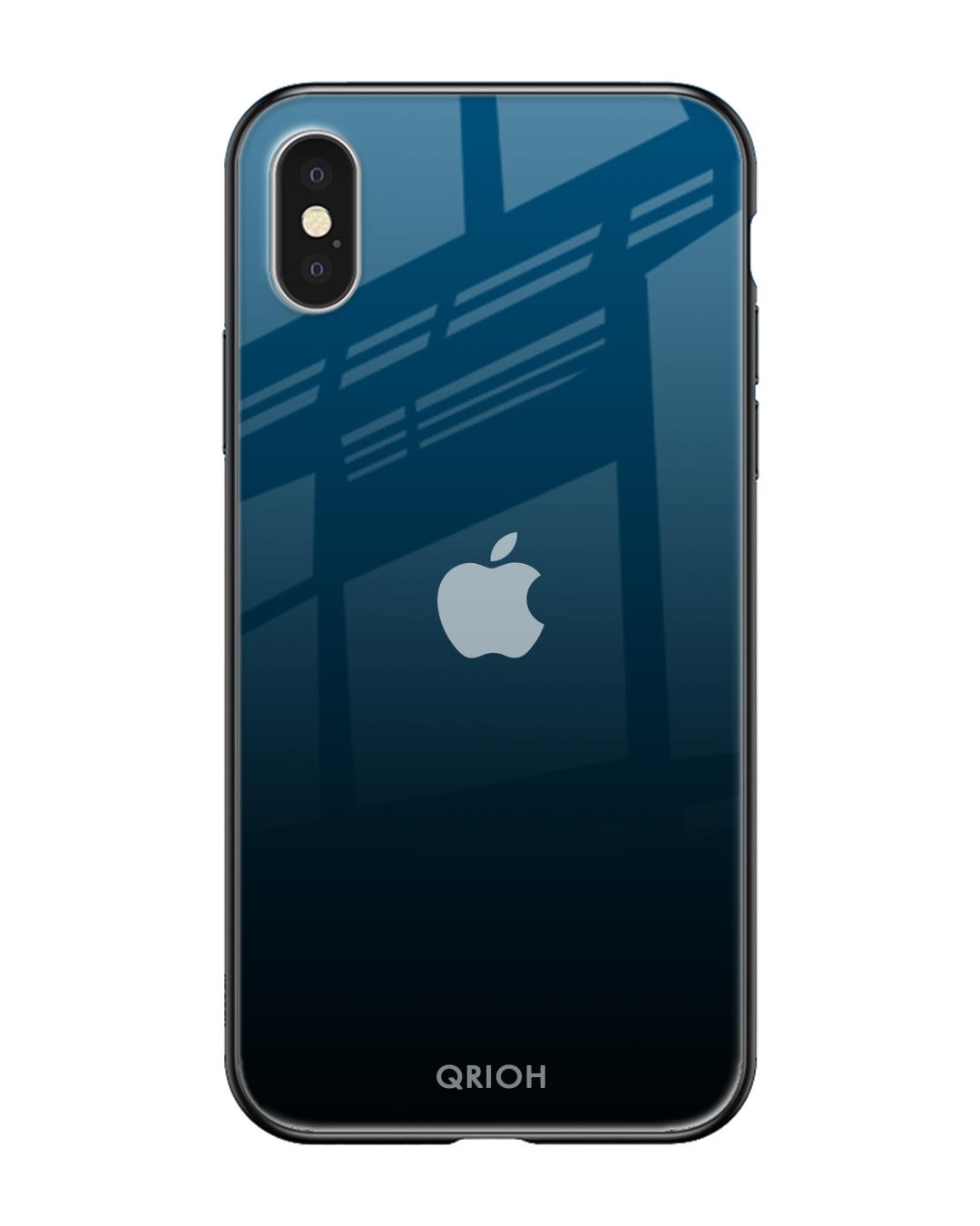 Buy Sailor Blue Premium Glass Cover For iPhone XS (Impact Resistant ...