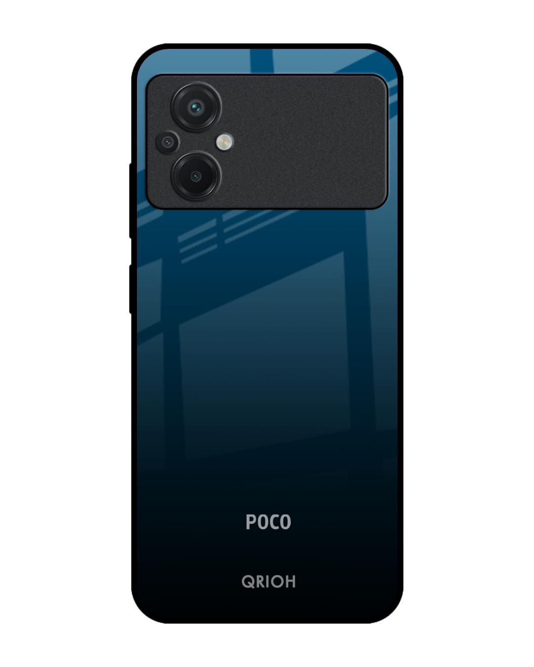 Buy Sailor Blue Premium Glass Case for Poco M5 (Shock Proof,Scratch ...