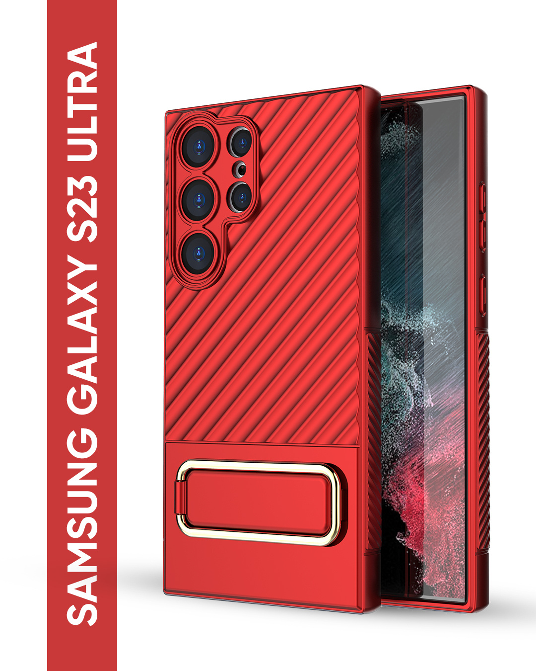 Buy Samsung Galaxy S23 Ultra 5G Red Back Cover With Gold Metal ...