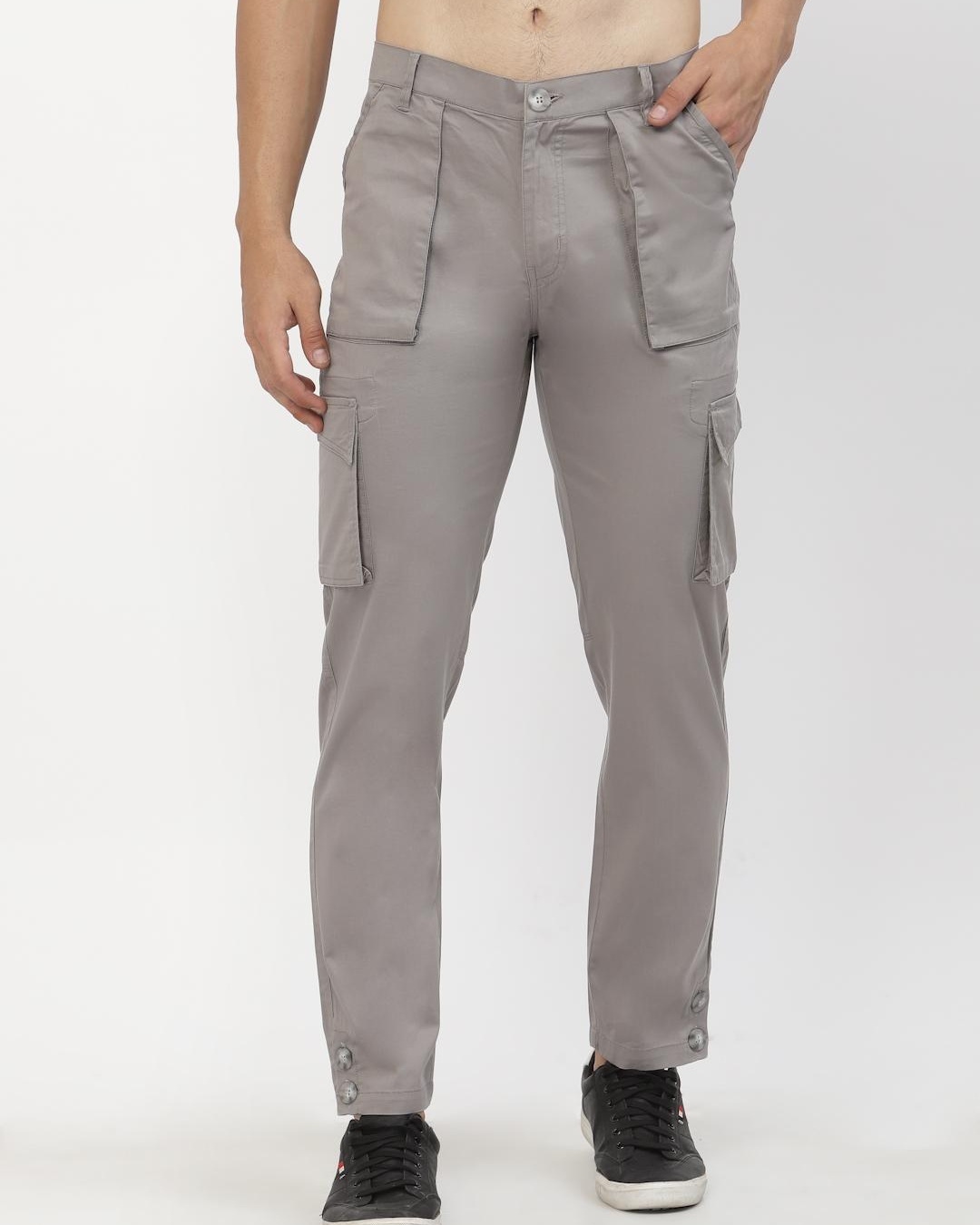 Buy Men's Grey Cargo Trousers Online at Bewakoof