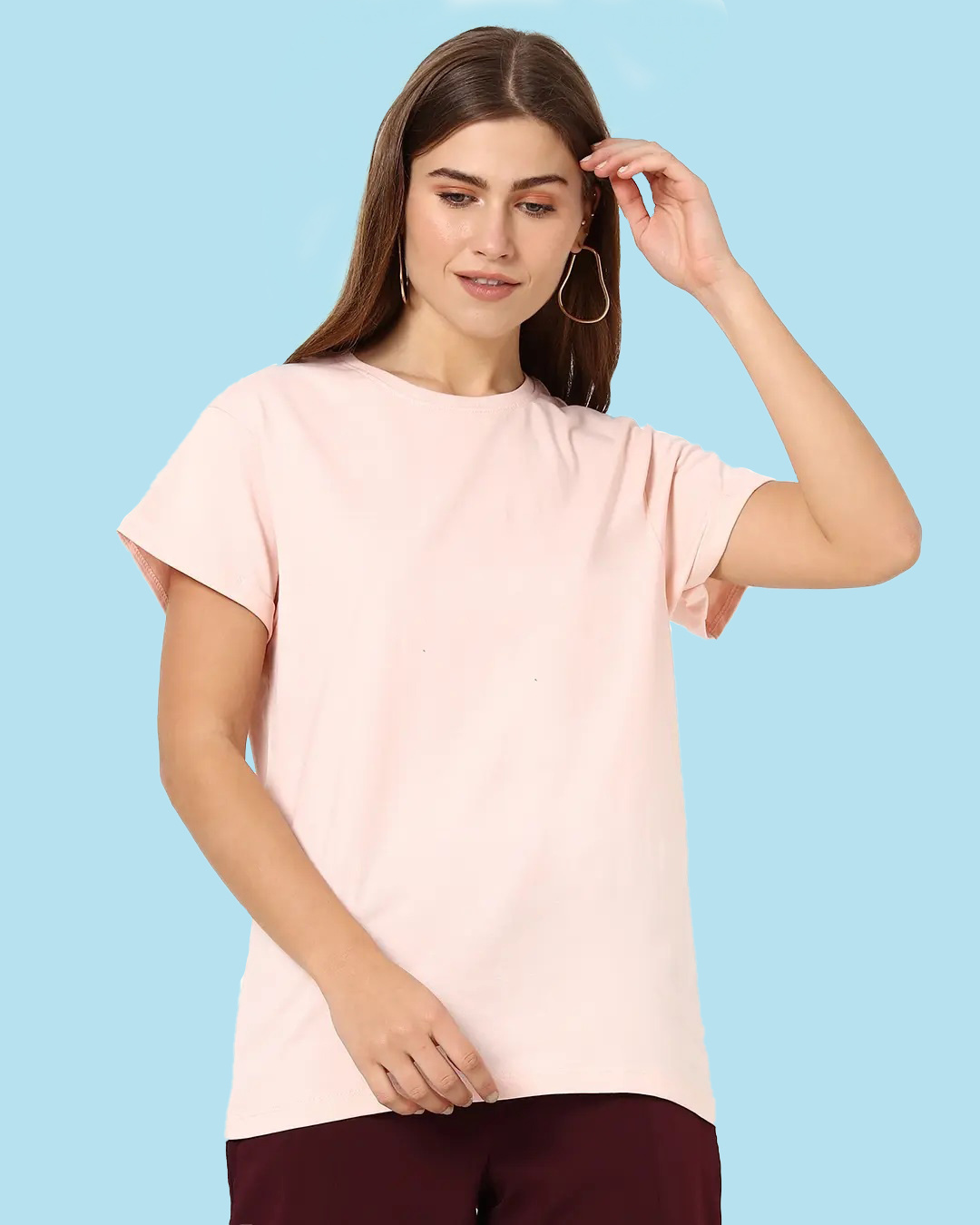 Buy Women's Seashell Pink Boyfriend T-Shirt Online at Bewakoof