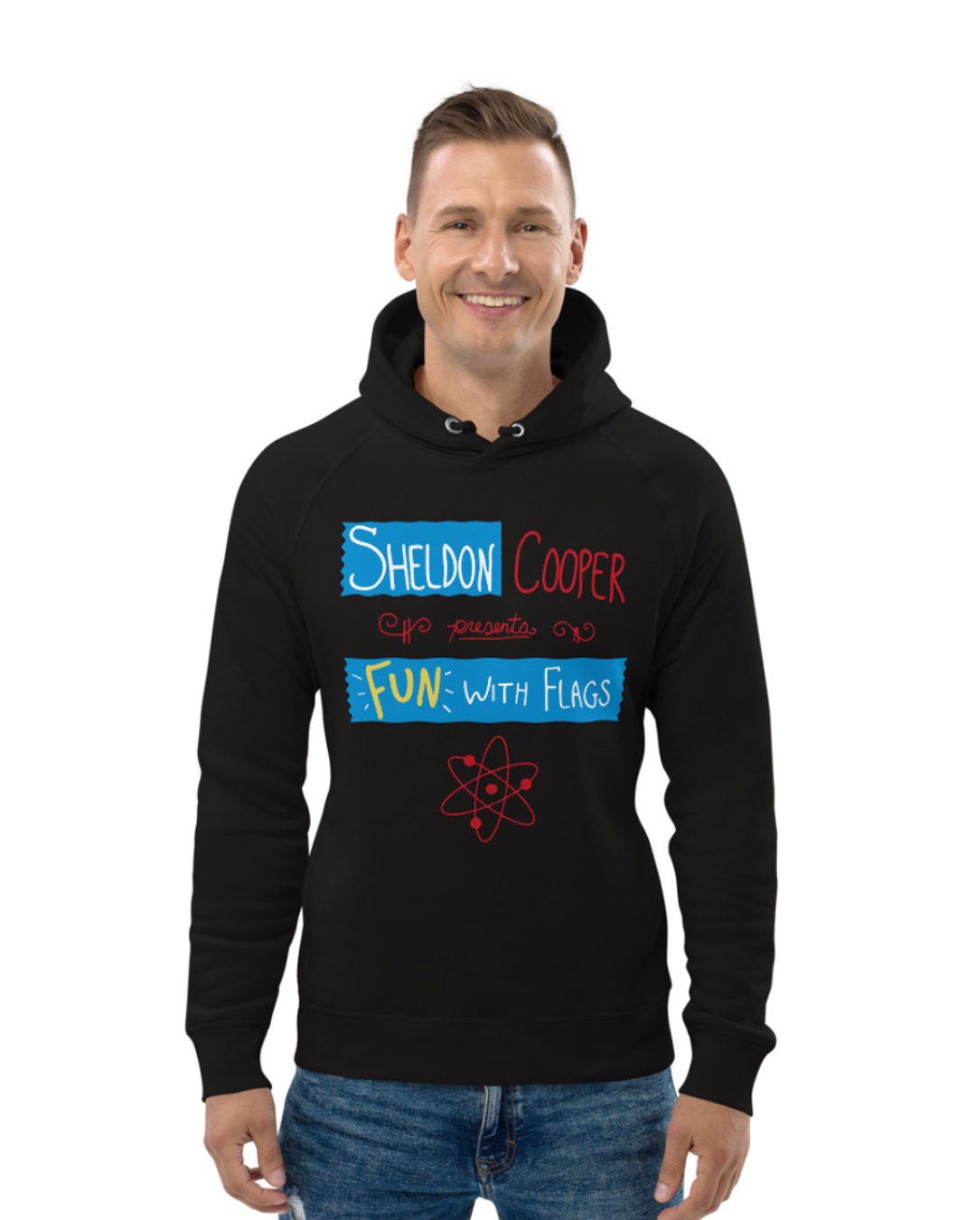 Buy Men's Black Sheldon Cooper Print Regular Fit Hoodie Online at Bewakoof