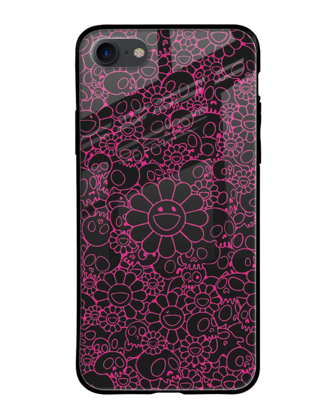 Buy Skull Flowers Premium Glass Cover for Apple iPhone SE 2020 Online ...