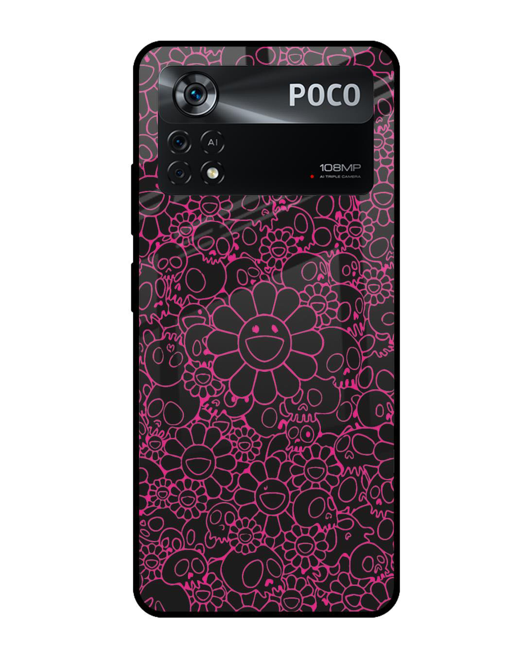 Buy Skull Flowers Premium Glass Cover for Poco X4 Pro 5G Online in ...