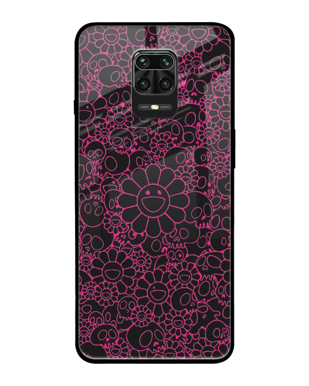 Buy Skull Flowers Premium Glass Cover for Redmi Note 9 Pro Max Online ...