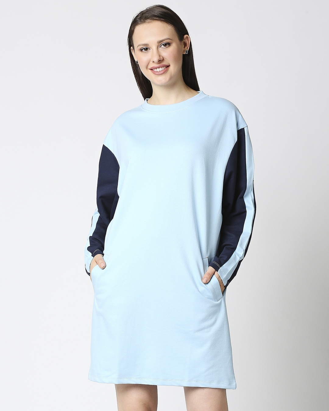 Buy Sky blue-Navy Blue Women Hip Hop Dress Online at Bewakoof