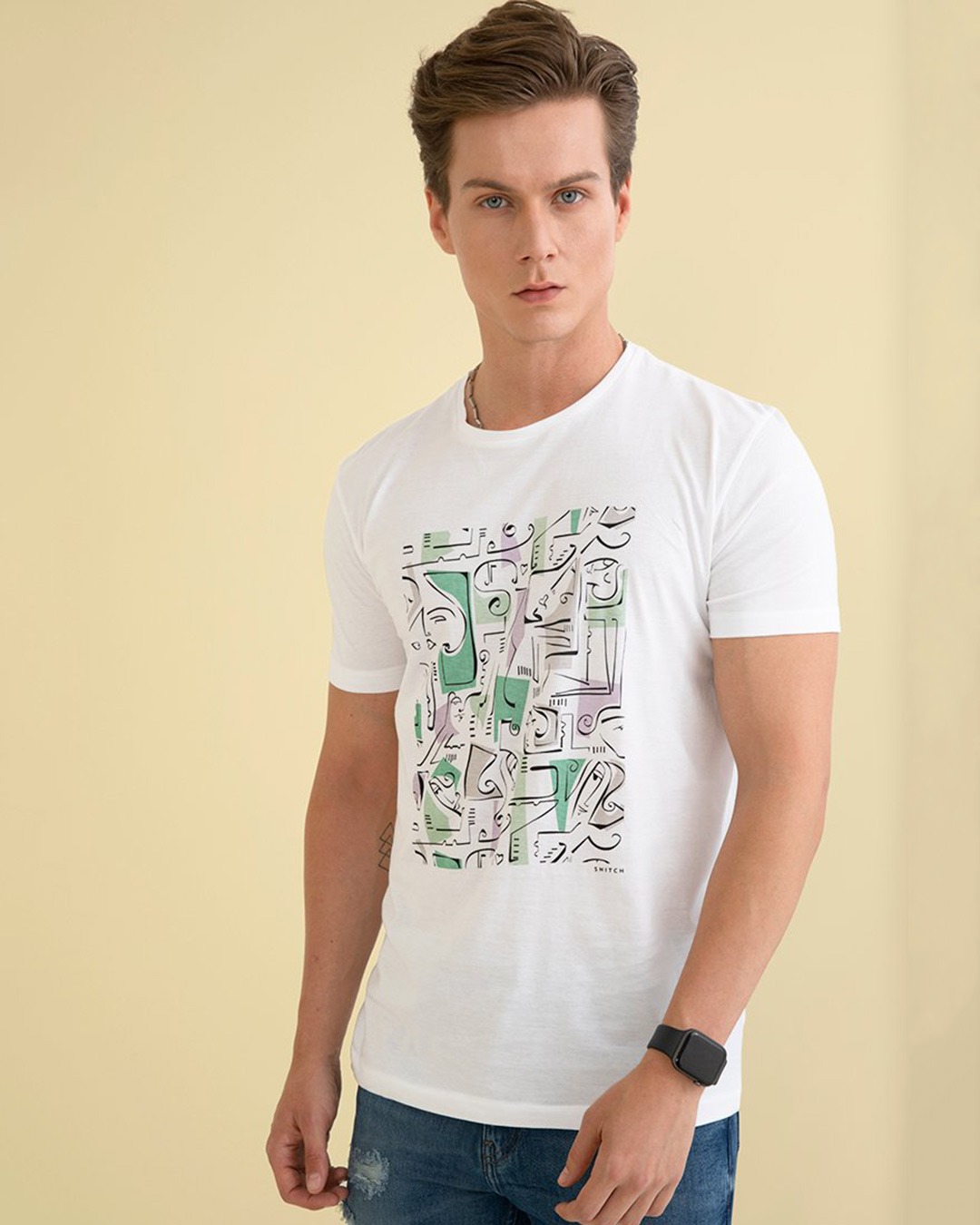 Buy Snitch Doodle White Graphic T-Shirt Online at Bewakoof