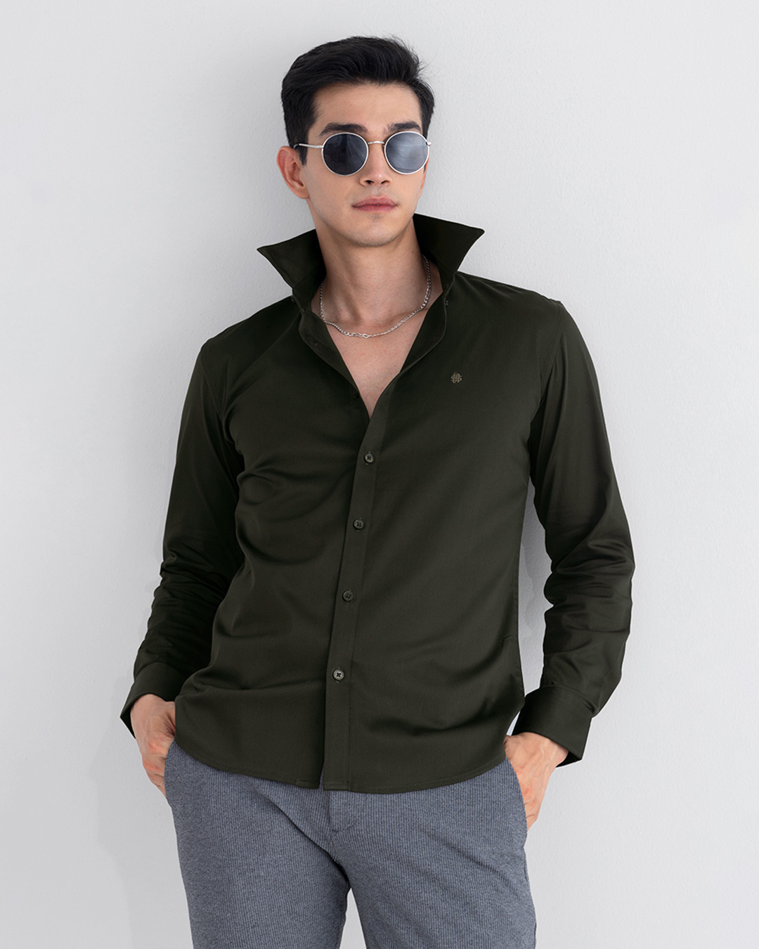 Buy Snitch Men's Olive On Loop Slim Fit Shirt Online at Bewakoof